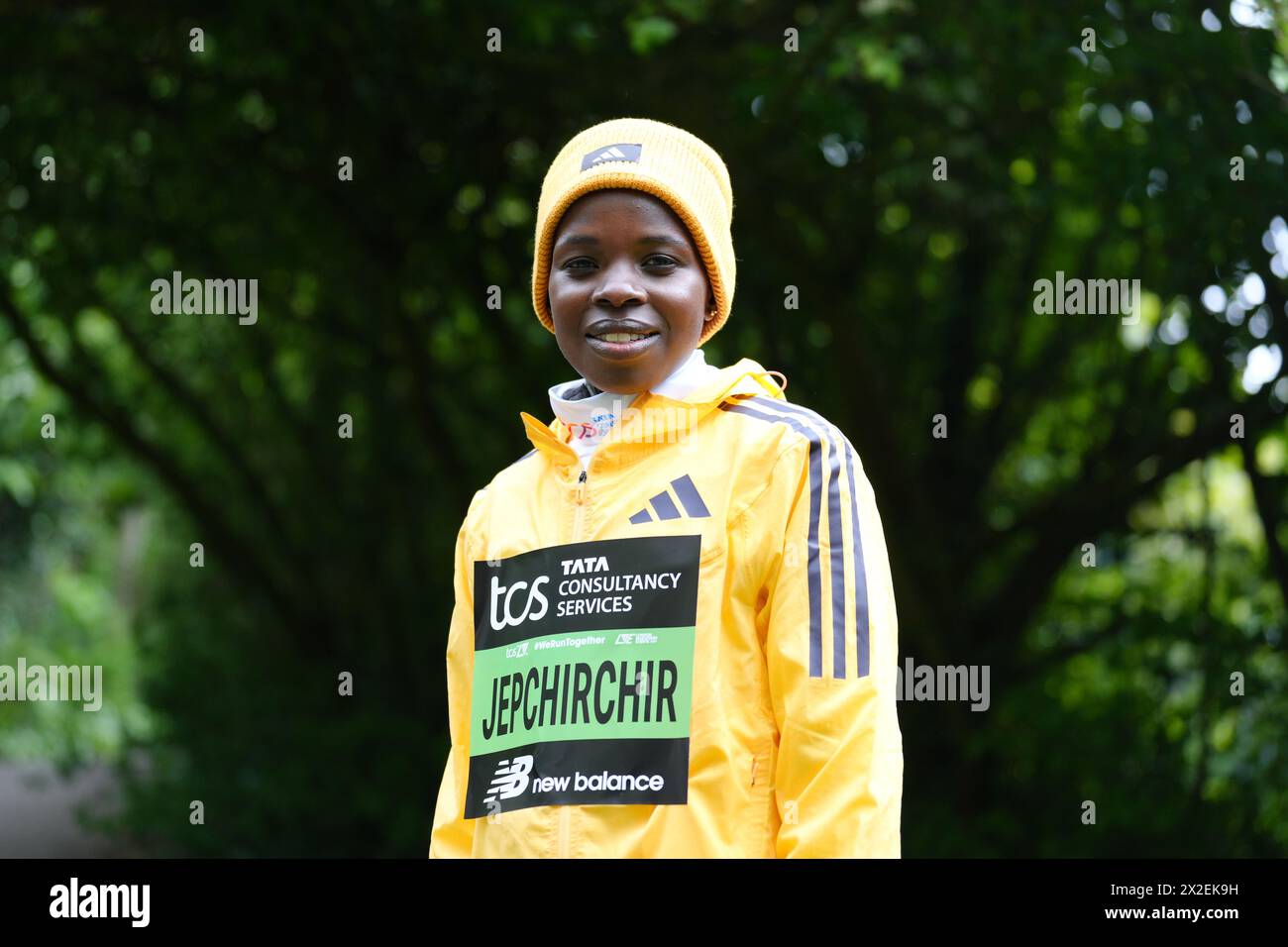 Women's elite race winner Peres Jepchirchir during the 2024 TCS London ...