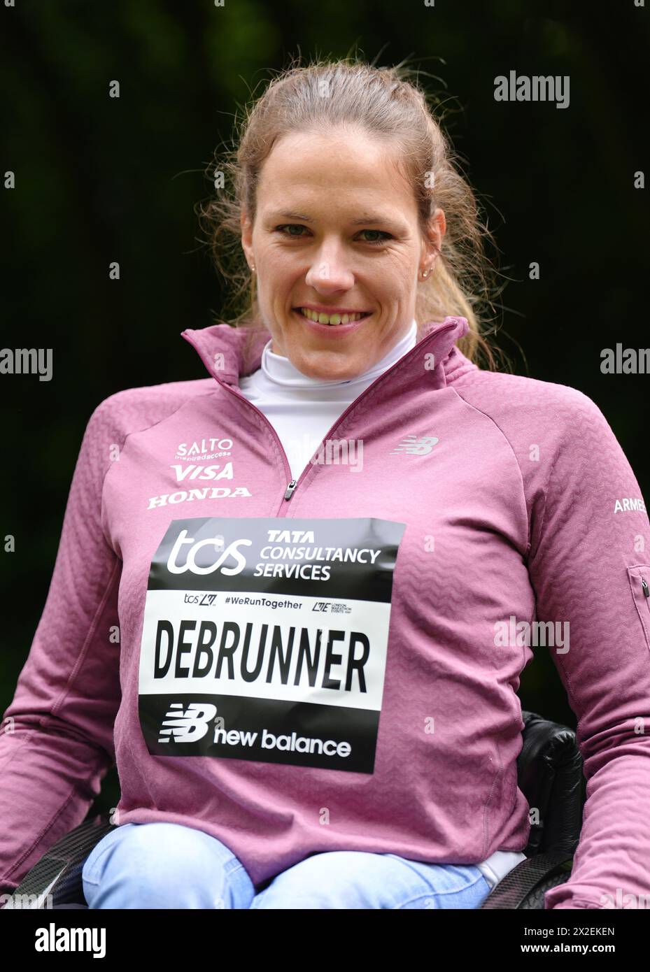 Women's wheelchair race winner Catherine Debrunner during the 2024 TCS ...