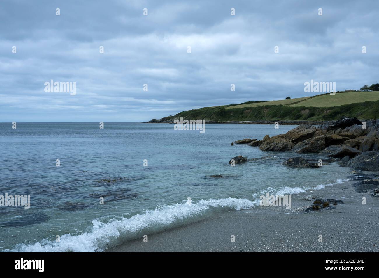 View the sea and rock from South Milton Sands, Devon, UK Stock Photo ...