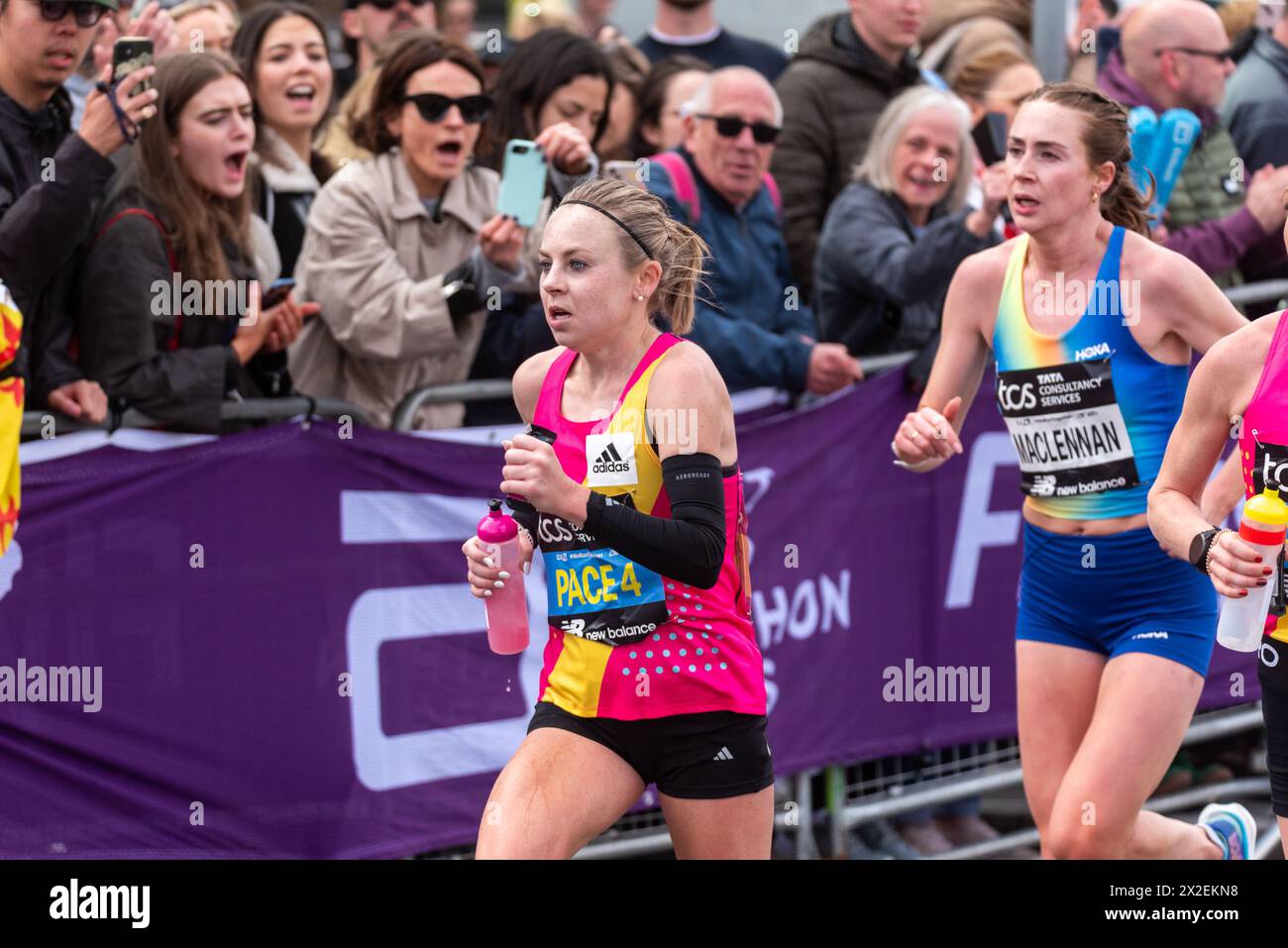 Charlotte Purdue running as pacemaker for athletes competing in the TCS ...