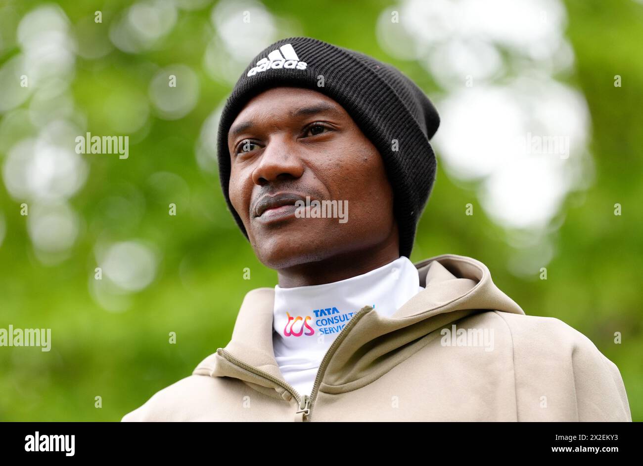 Men's elite race winner Alexander Mutiso Munyao during the 2024 TCS ...