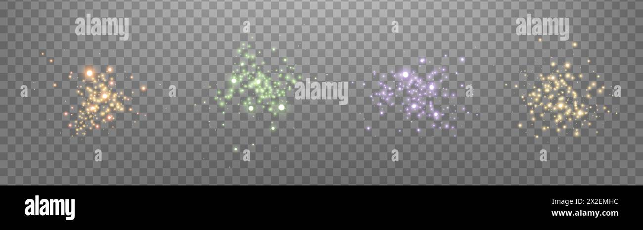 Glowing magic sparkles. Glittering dots, particles and stars. Glow ...