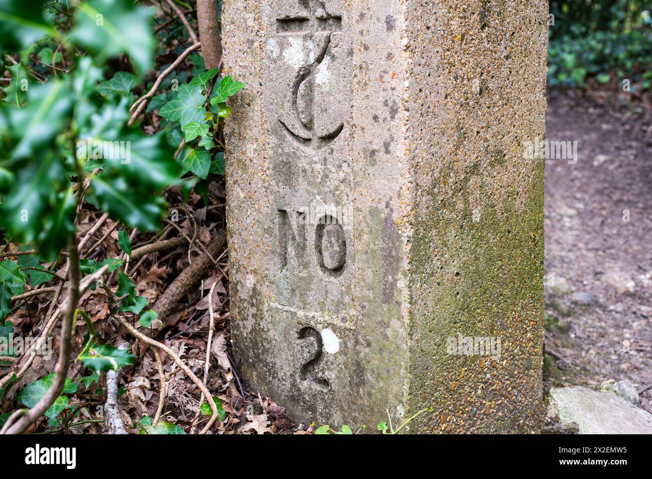 Old stone boundary marker hi-res stock photography and images - Alamy
