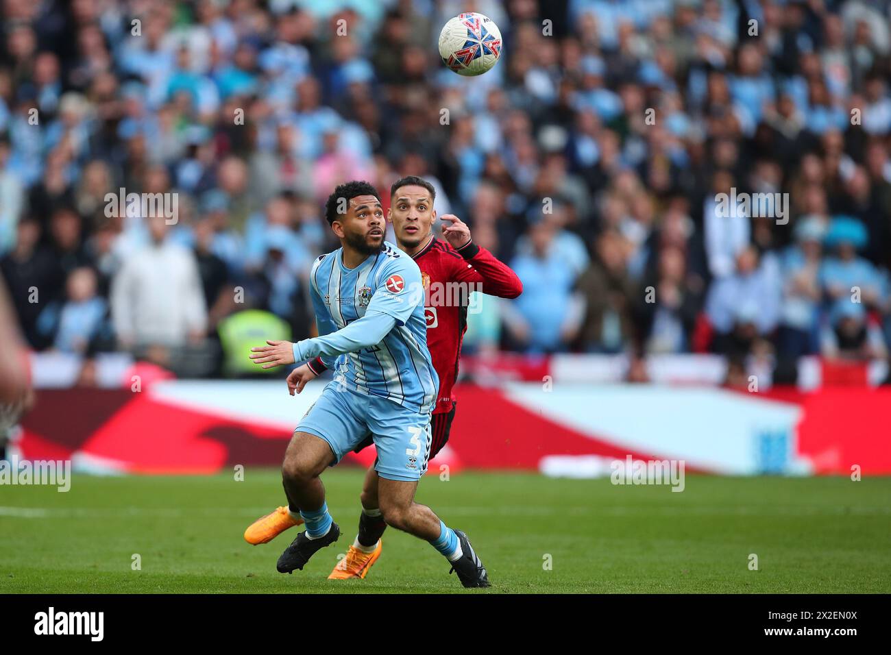 Jay Dasilva of Coventry City and Antony of Manchester United - Coventry ...