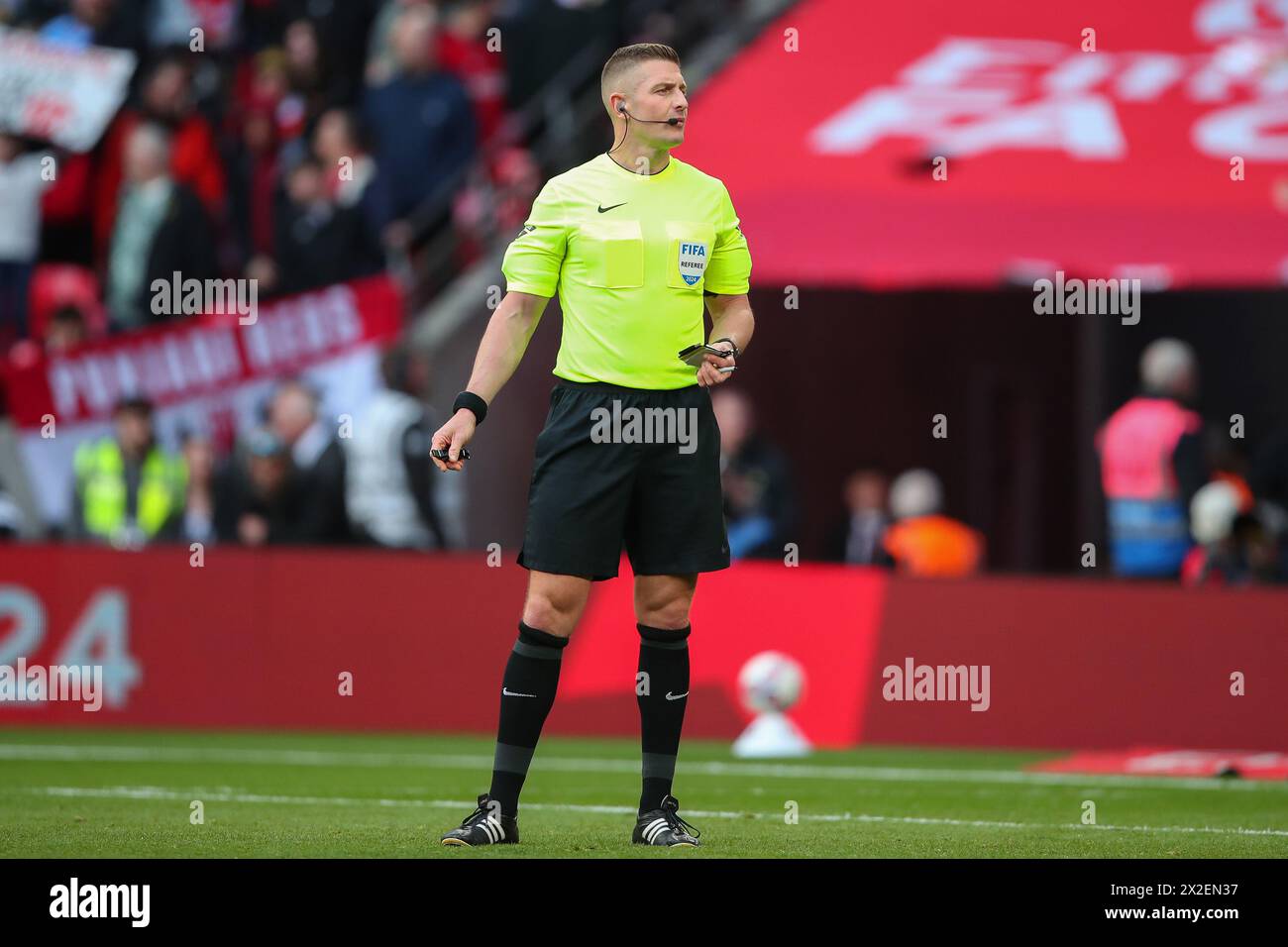 Referee, Robert Jones - Coventry City v Manchester United, The Emirates ...