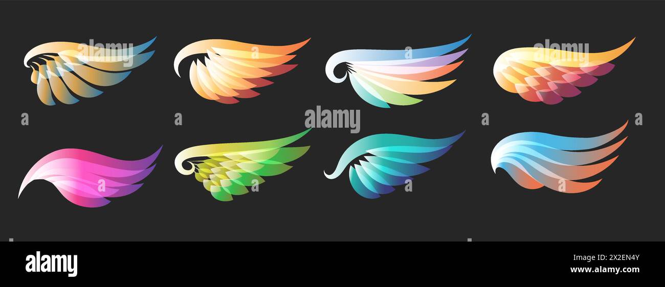 Colored cartoon wings Stock Vector Image & Art - Alamy
