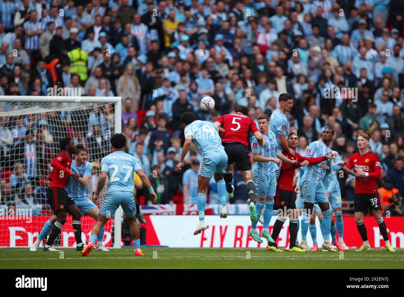 Harry Maguire of Manchester United scores a goal to make it 2-0 ...