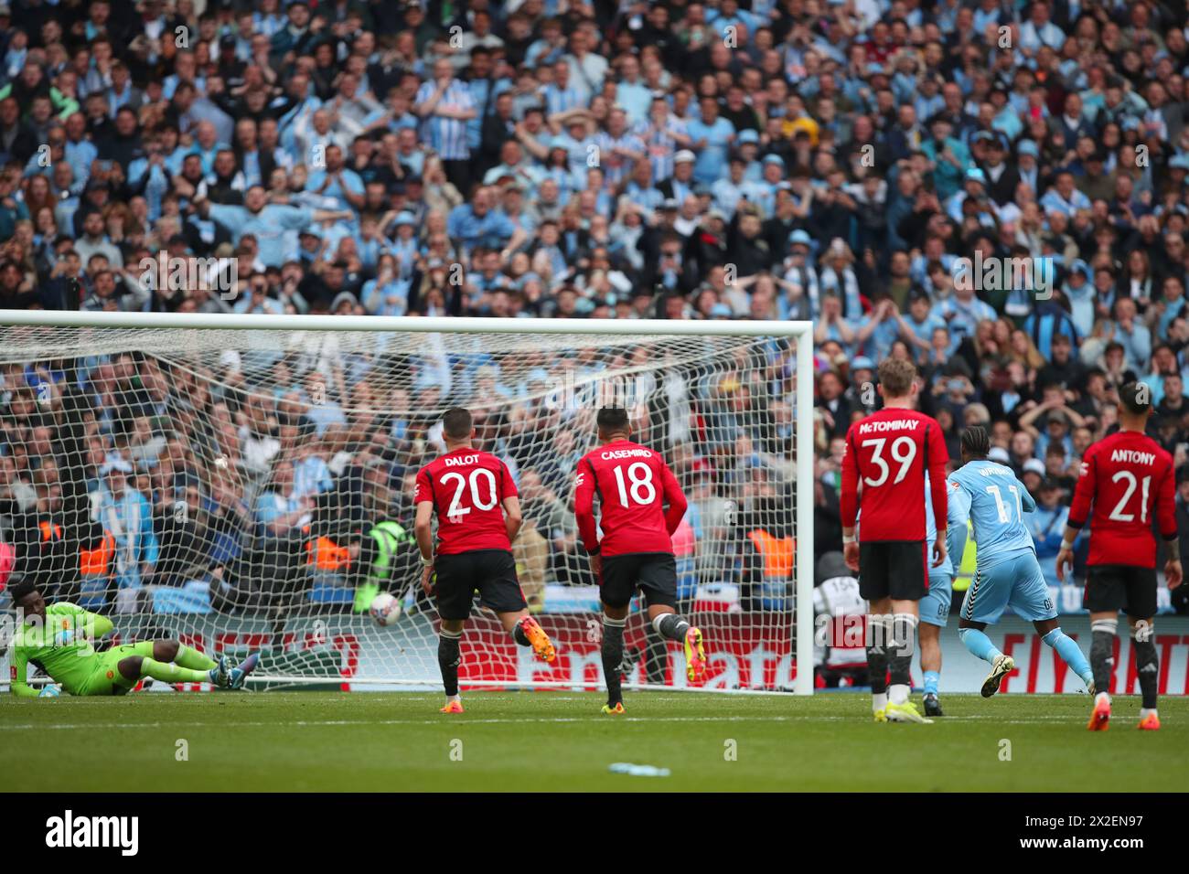 Haji Wright of Coventry City scores a penalty to make it 3-3 - Coventry ...
