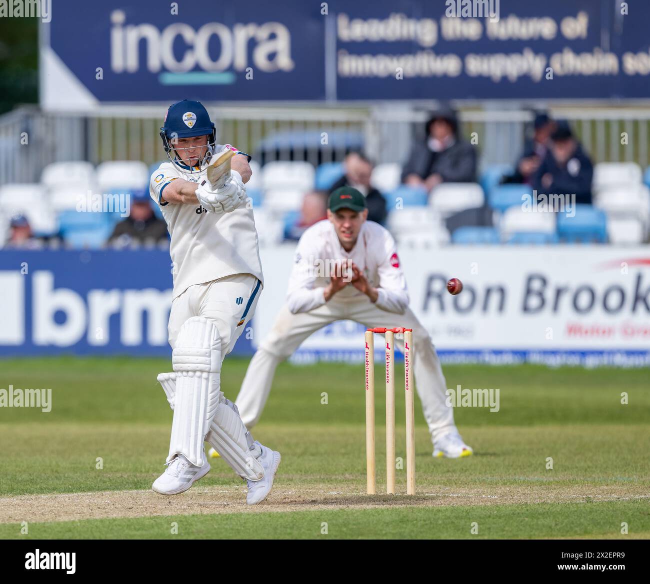 Harry Came batting for Derbyshire in a Vitality County Championship ...