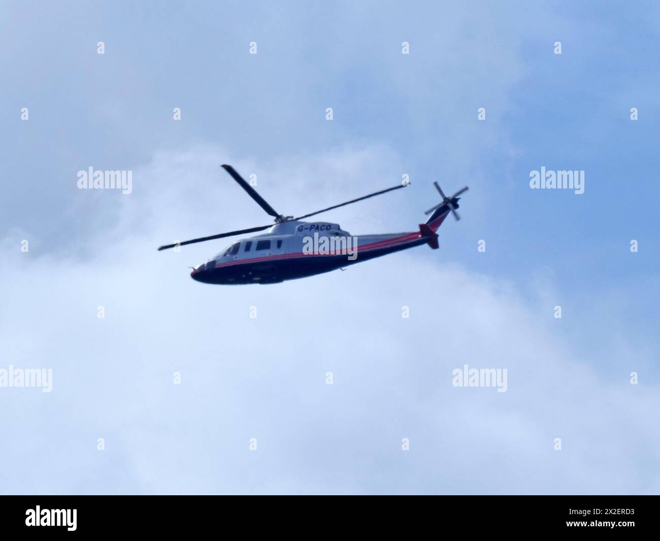 Sheerness, Kent, UK. 22nd Apr, 2024. Helicopter call sign G-PACO was ...