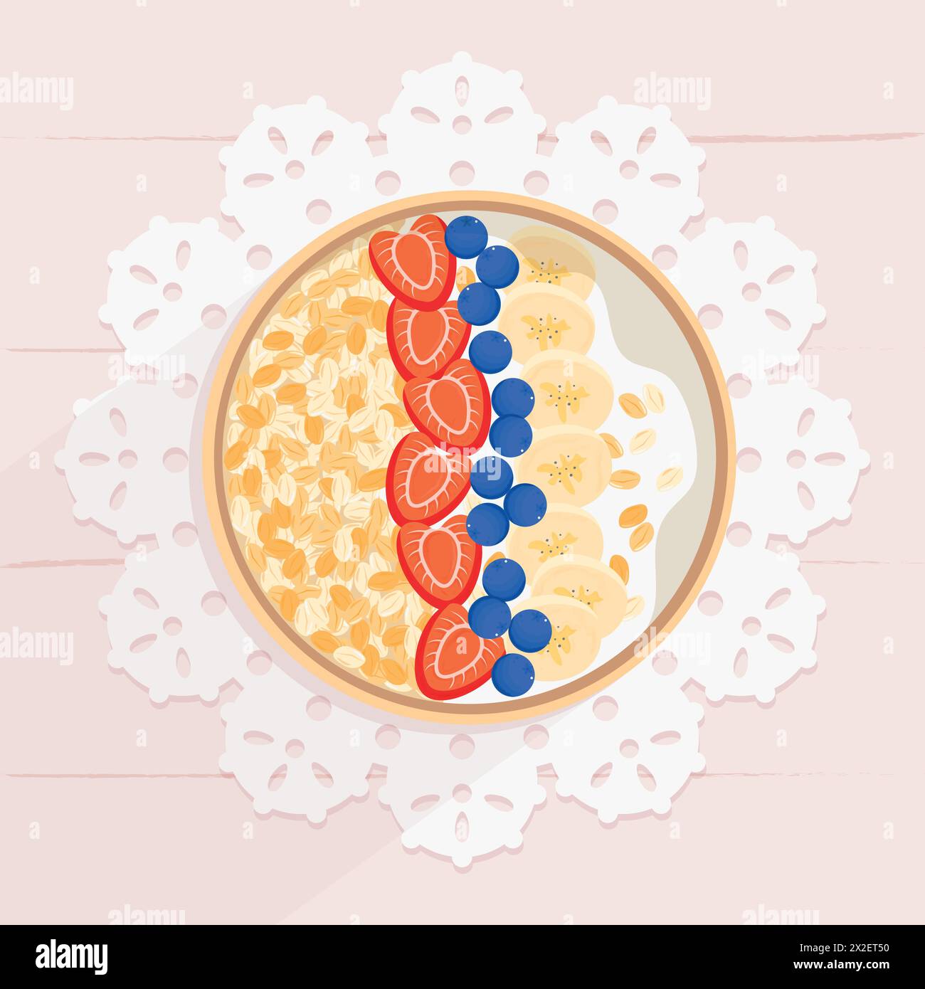 Bowl porridge decorated fruit Stock Vector Images - Alamy