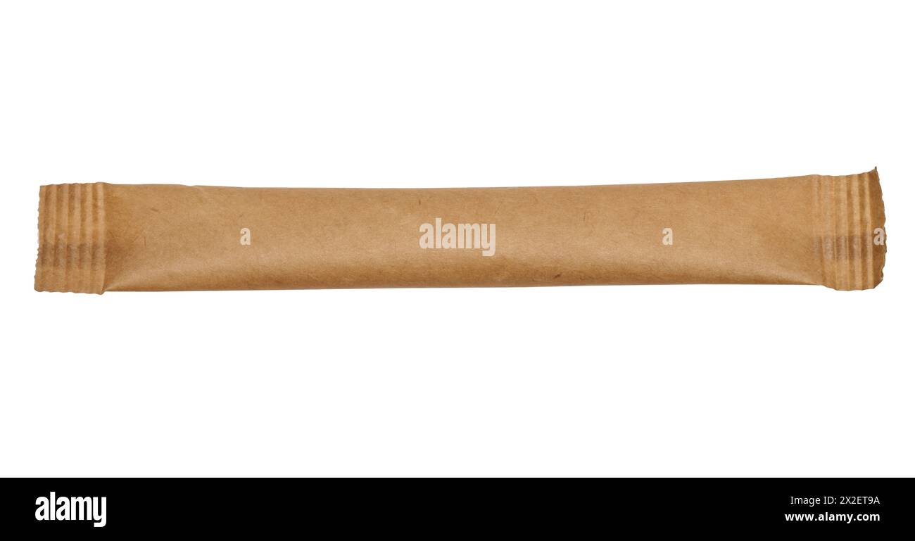 Brown paper sachet for bulk products, bulk medicines on an isolated ...