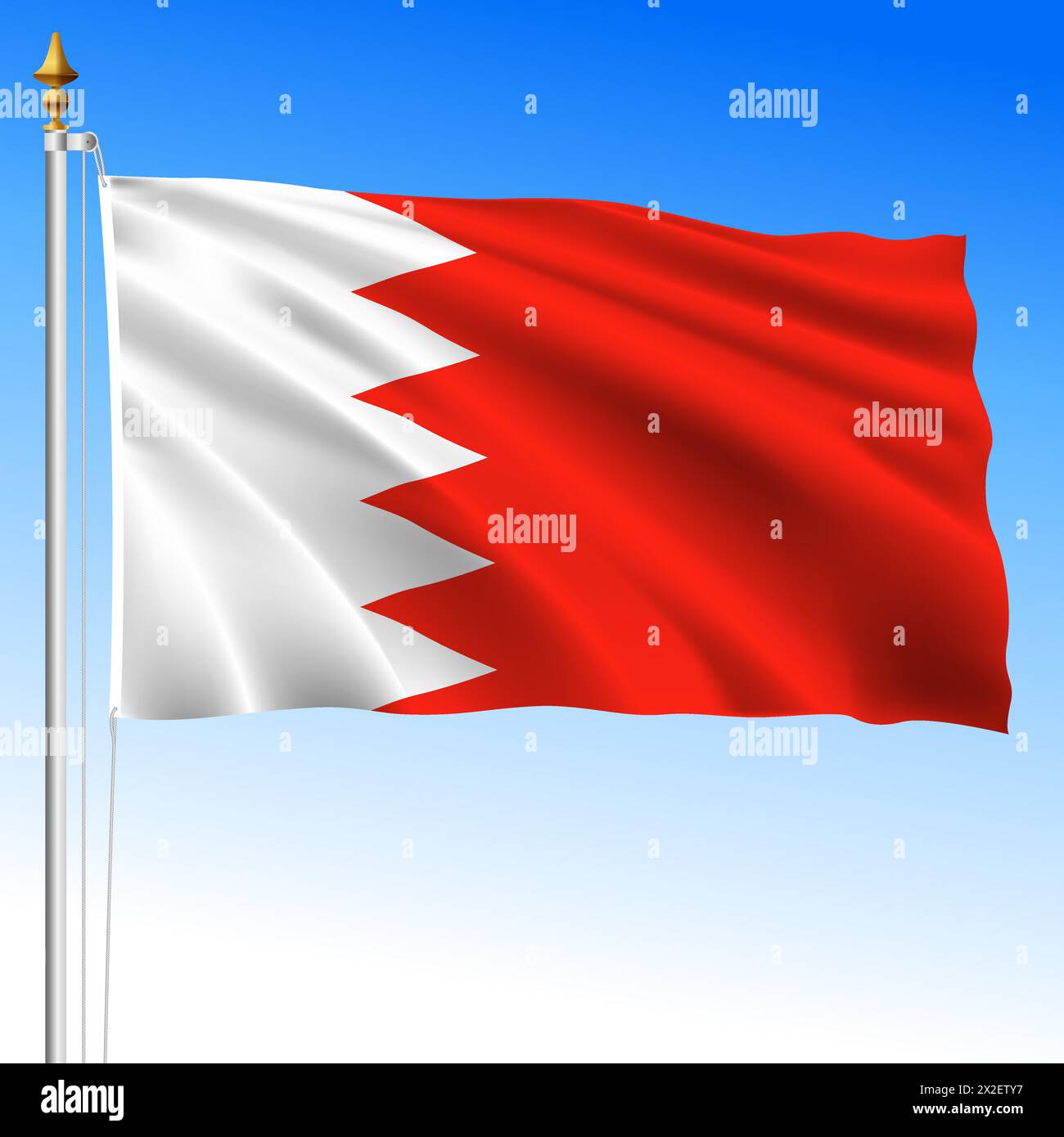 Bahrain New Official National Waving Flag Asiatic Country Vector