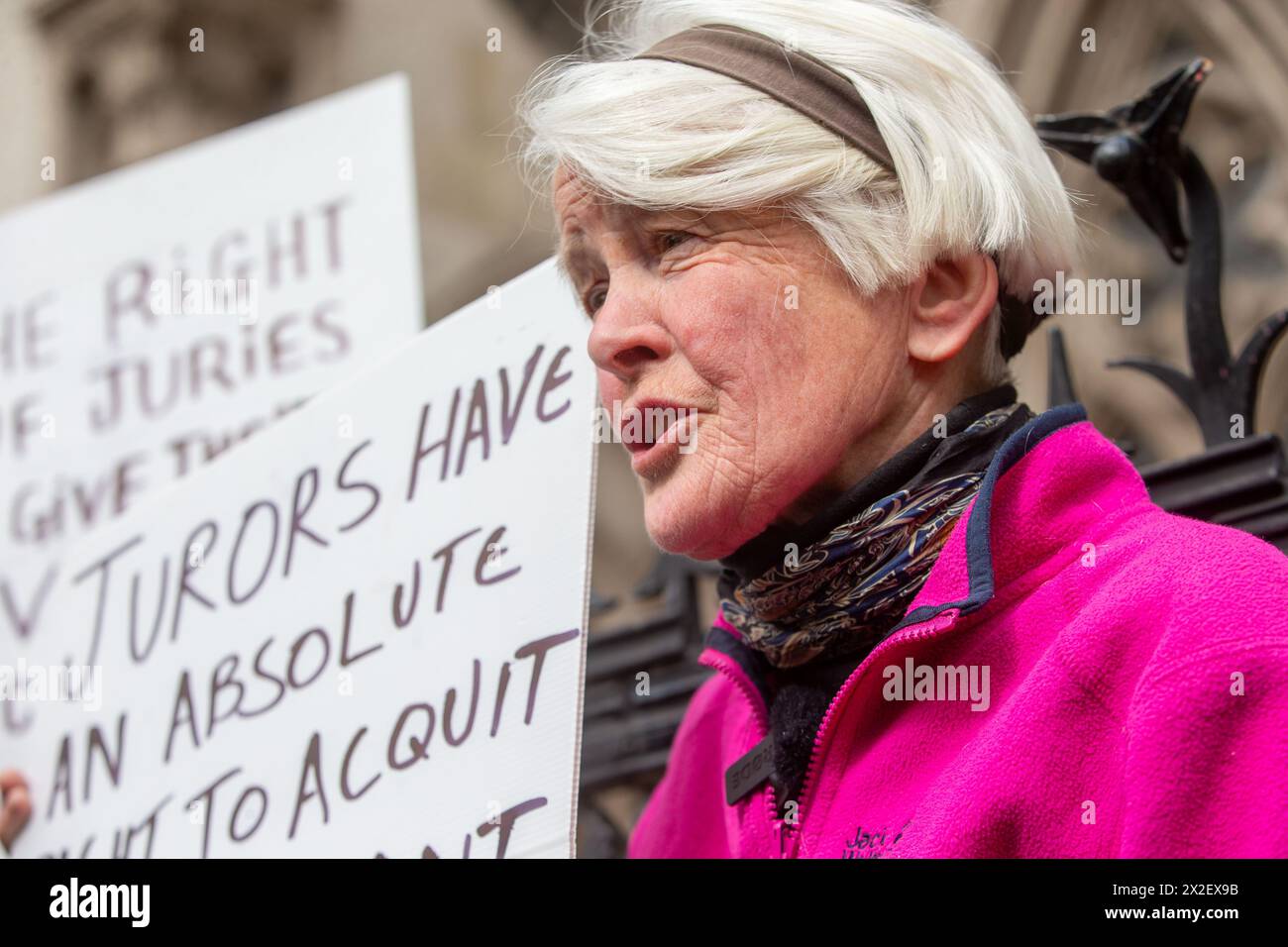 London, England, UK. 22nd Apr, 2024. TRUDI WARNER (68) is seen outside ...