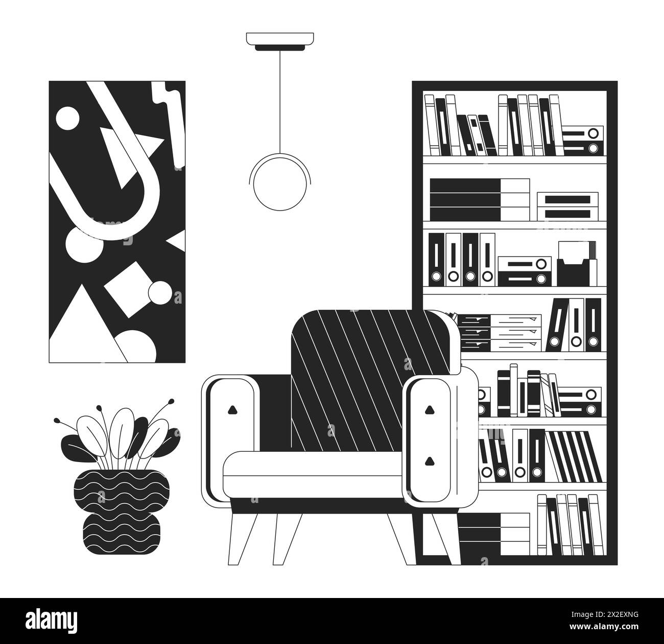 Place to rest at home 2D linear cartoon object Stock Vector Image & Art ...