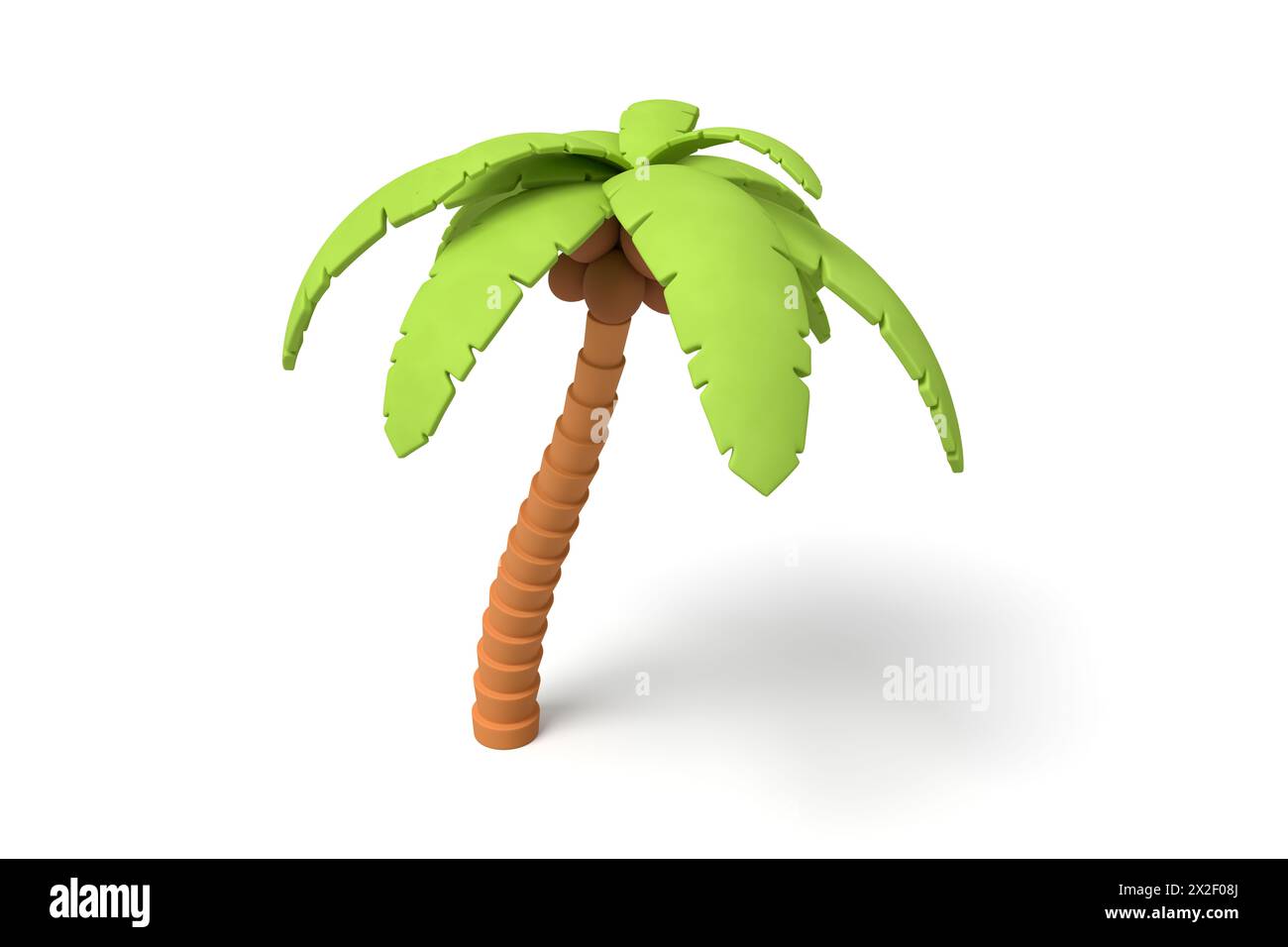 Isolated cartoon 3D palm with cast shadow Stock Photo - Alamy