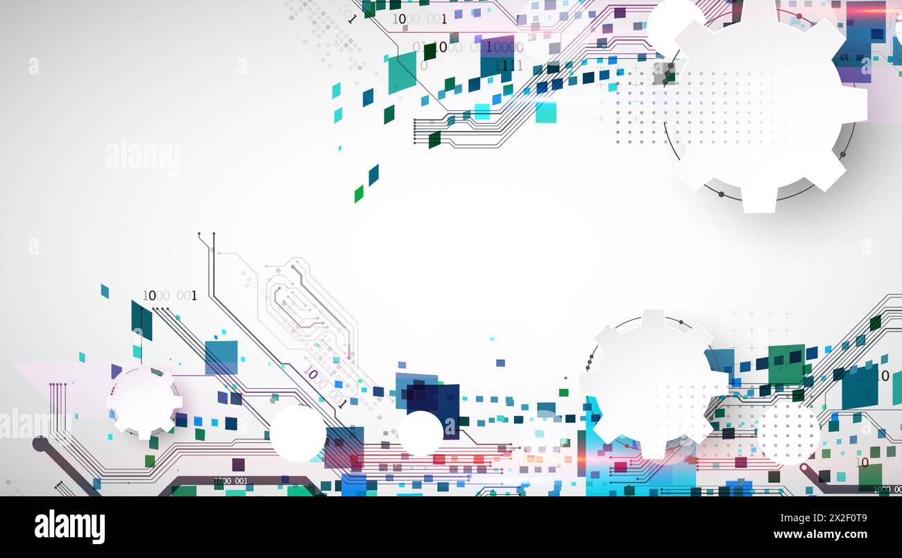 Abstract technological background with squares. The work is done on a ...