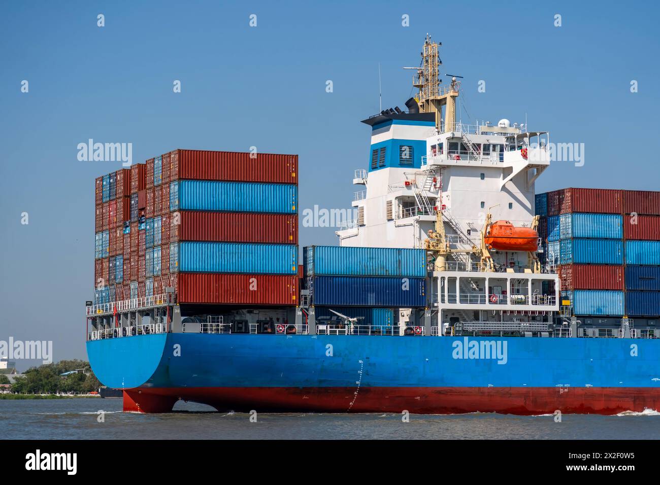 Container cargo ship, import export commerce business trade logistic ...