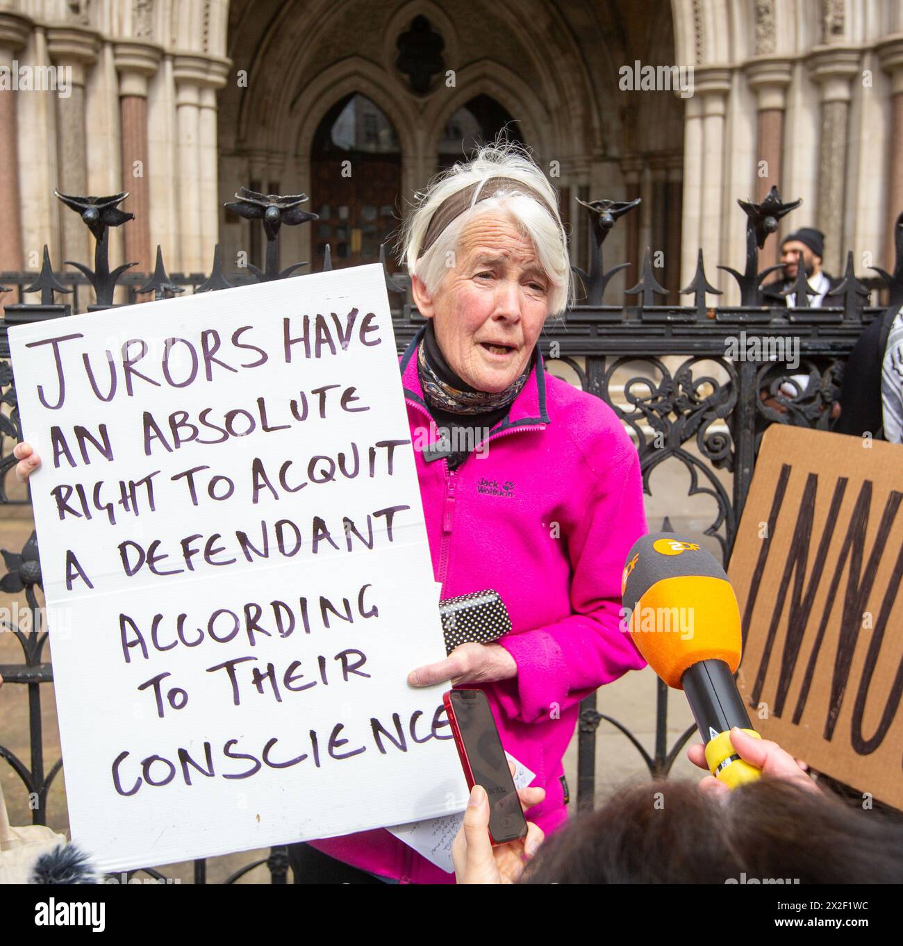 London, England, UK. 22nd Apr, 2024. TRUDI WARNER (68) is seen outside ...