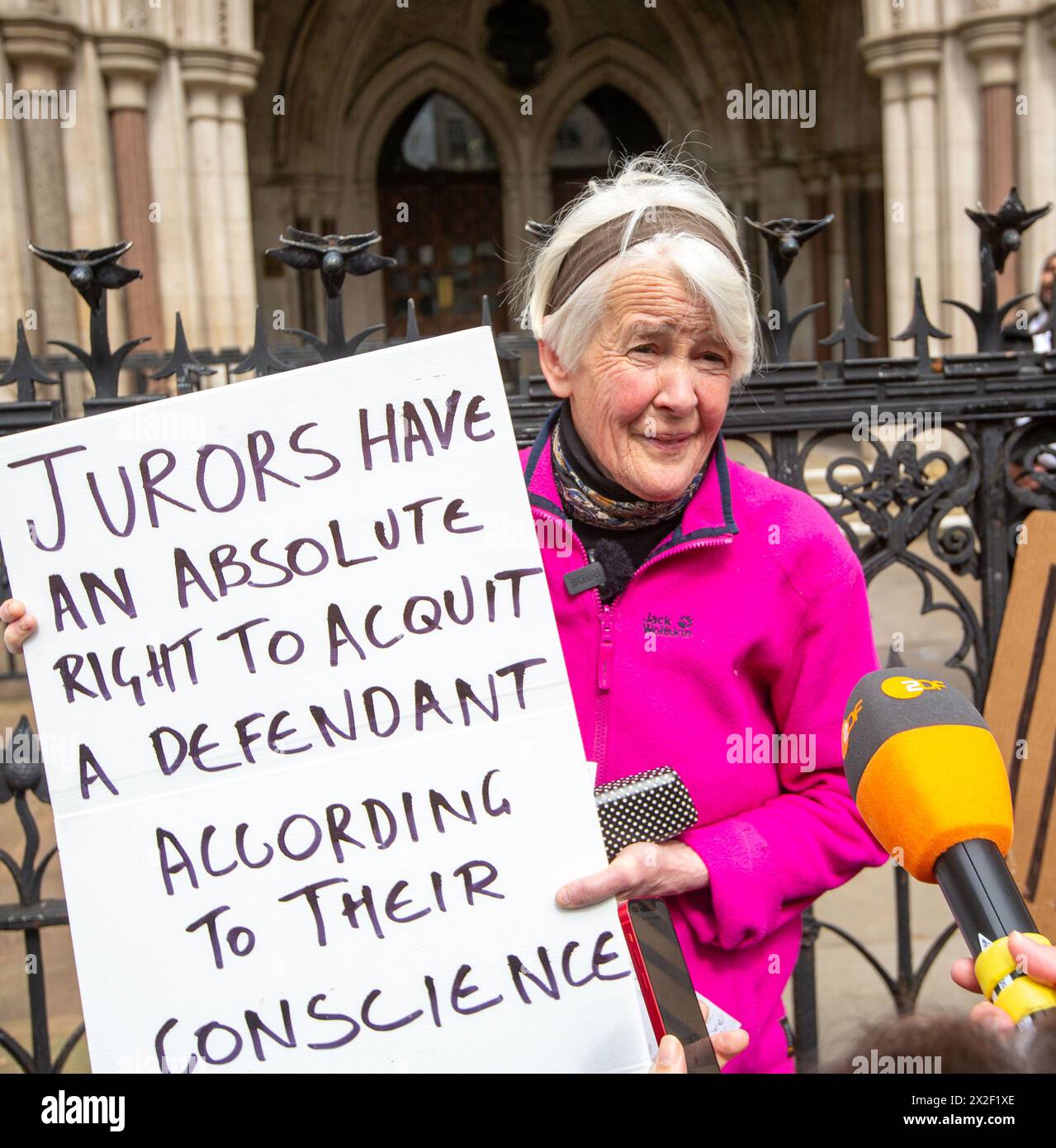 London, England, UK. 22nd Apr, 2024. TRUDI WARNER (68) is seen outside ...