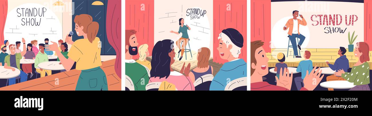 Comedians on stage Stock Vector Images - Alamy