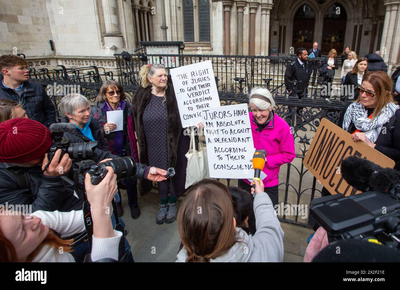 London, England, UK. 22nd Apr, 2024. TRUDI WARNER (68) is seen outside ...