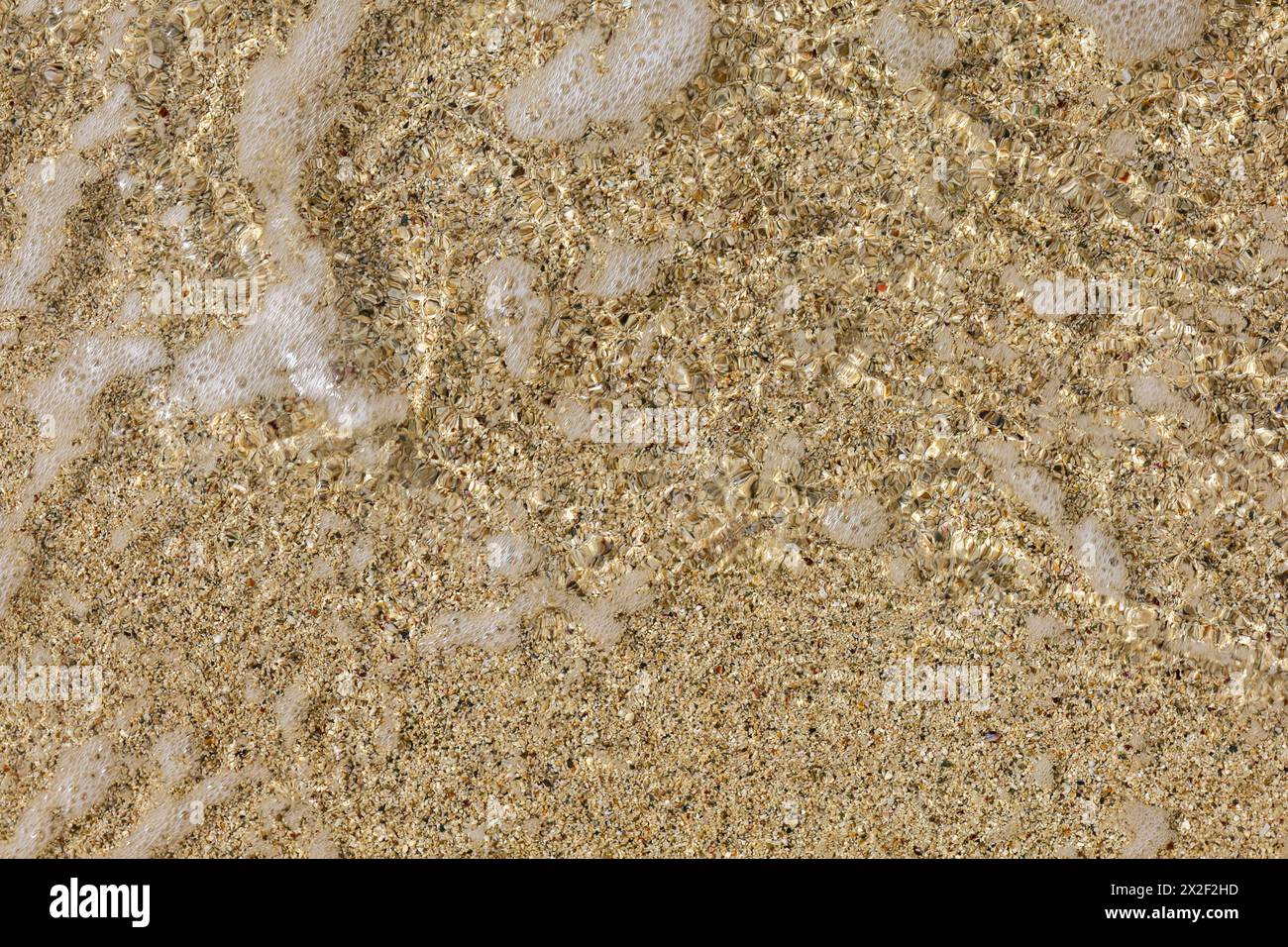 Empty sand beach with sea wave background. Summer Vacation Travel and ...