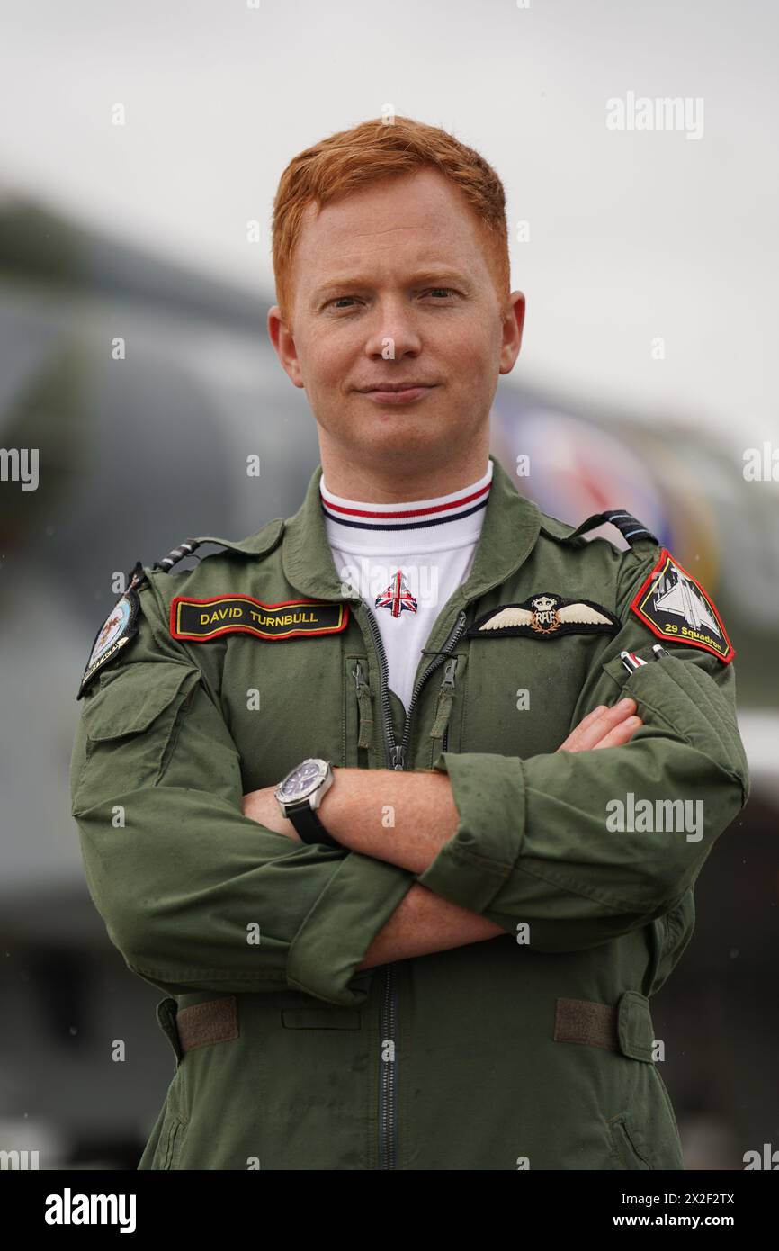 Typhoon Display pilot Flight Lieutenant David 'Turbo' Turnbull with the ...