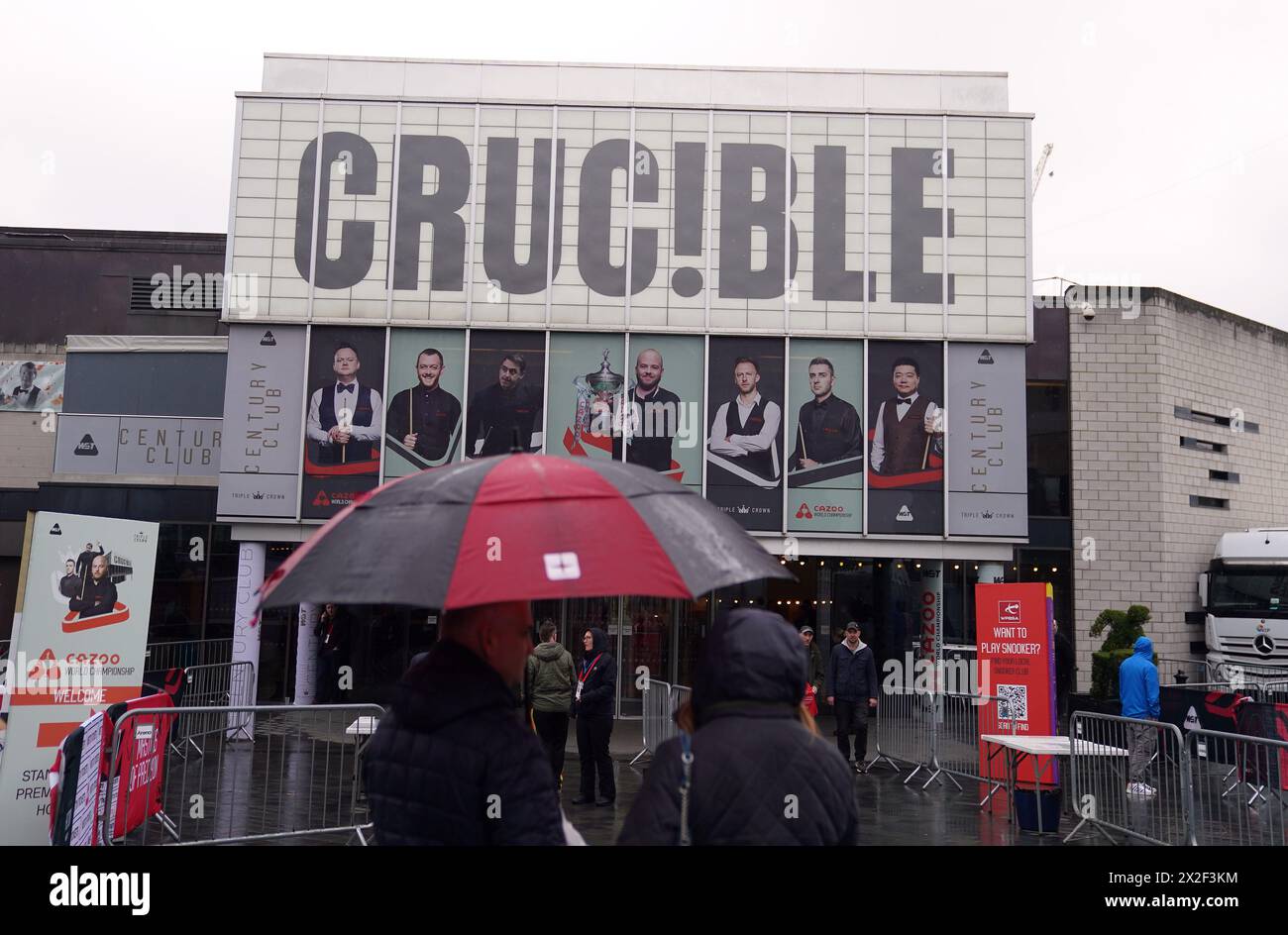 A general view outside the venue on day three of the 2024 Cazoo World ...