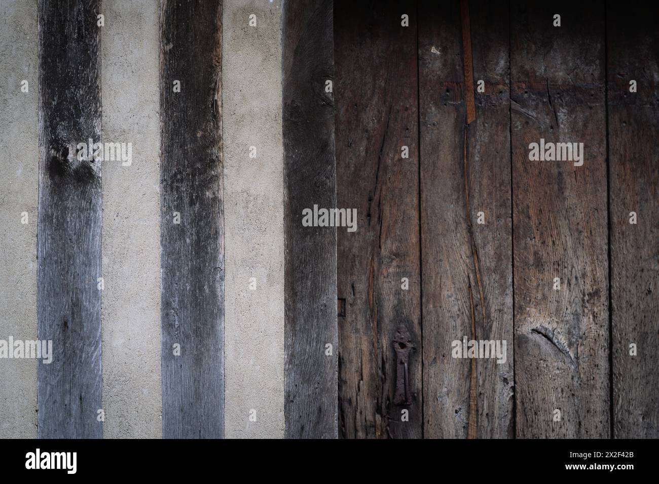 Weathered timber framing background. Timber framing also called post ...