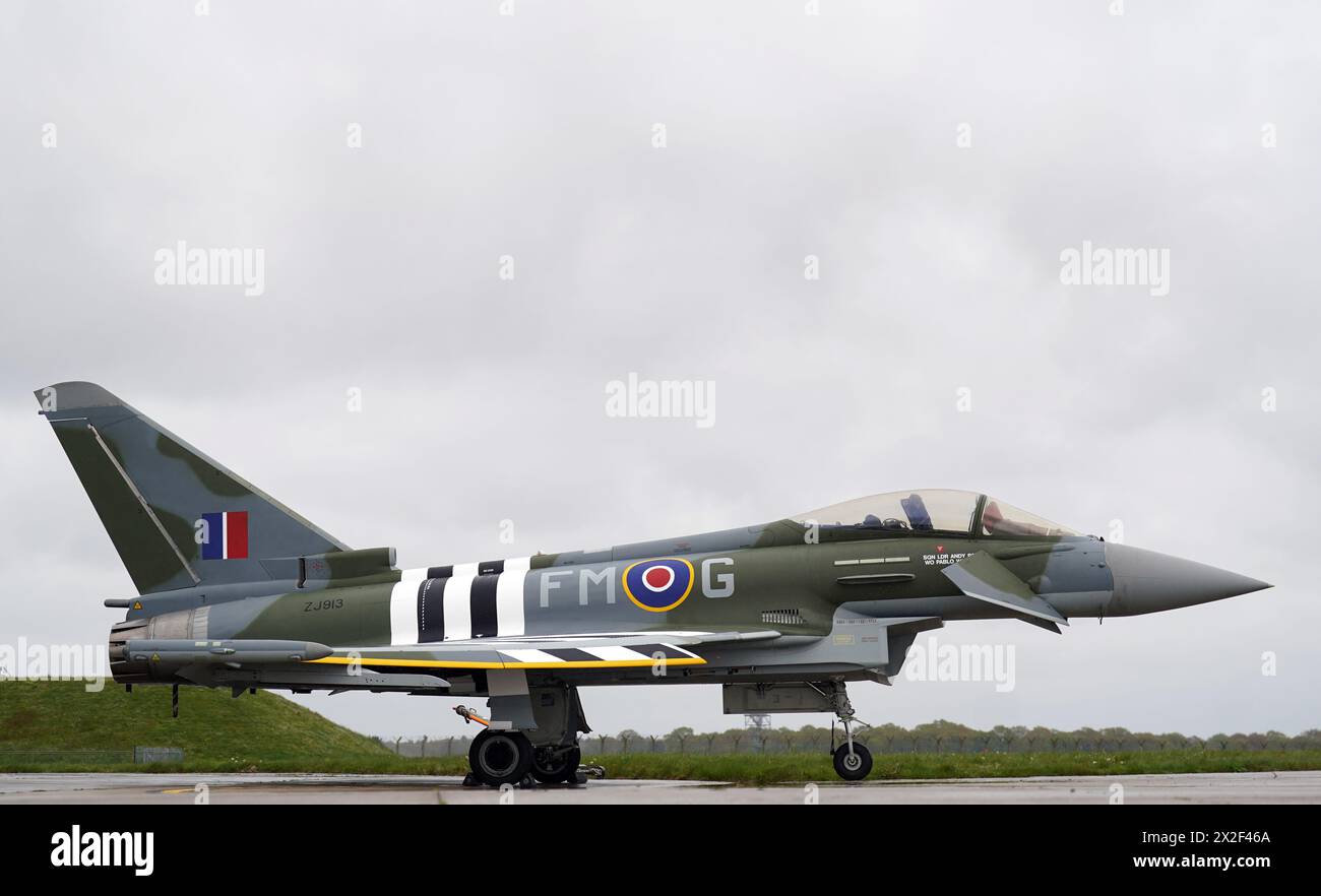A newly painted 257 Squadron Typhoon jet used by the Typhoon Display ...