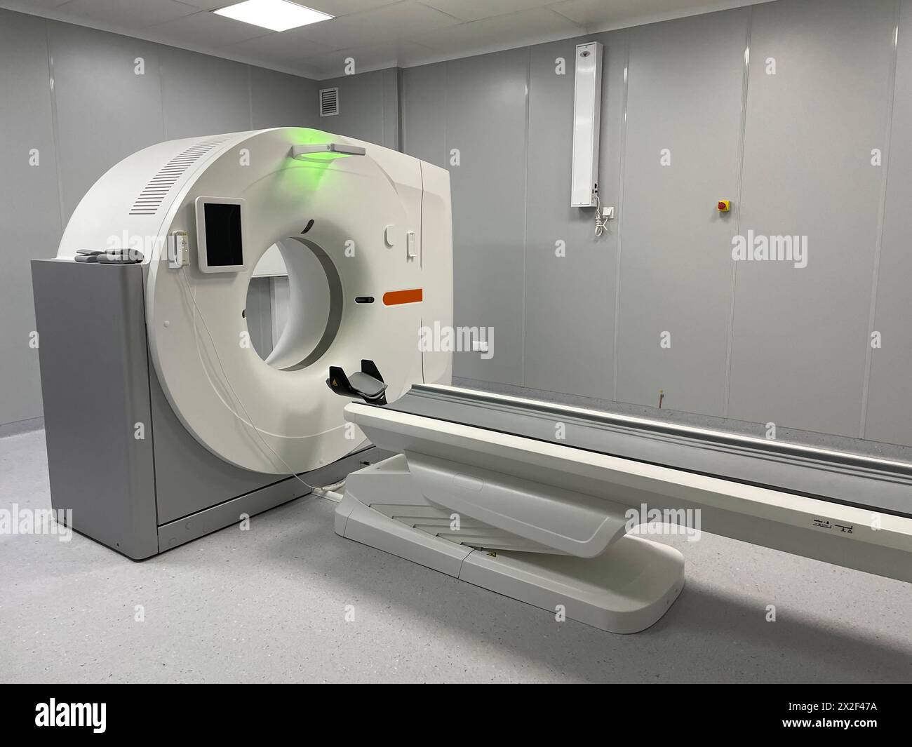 Modern hospital Computed Tomography room interior with device Stock ...