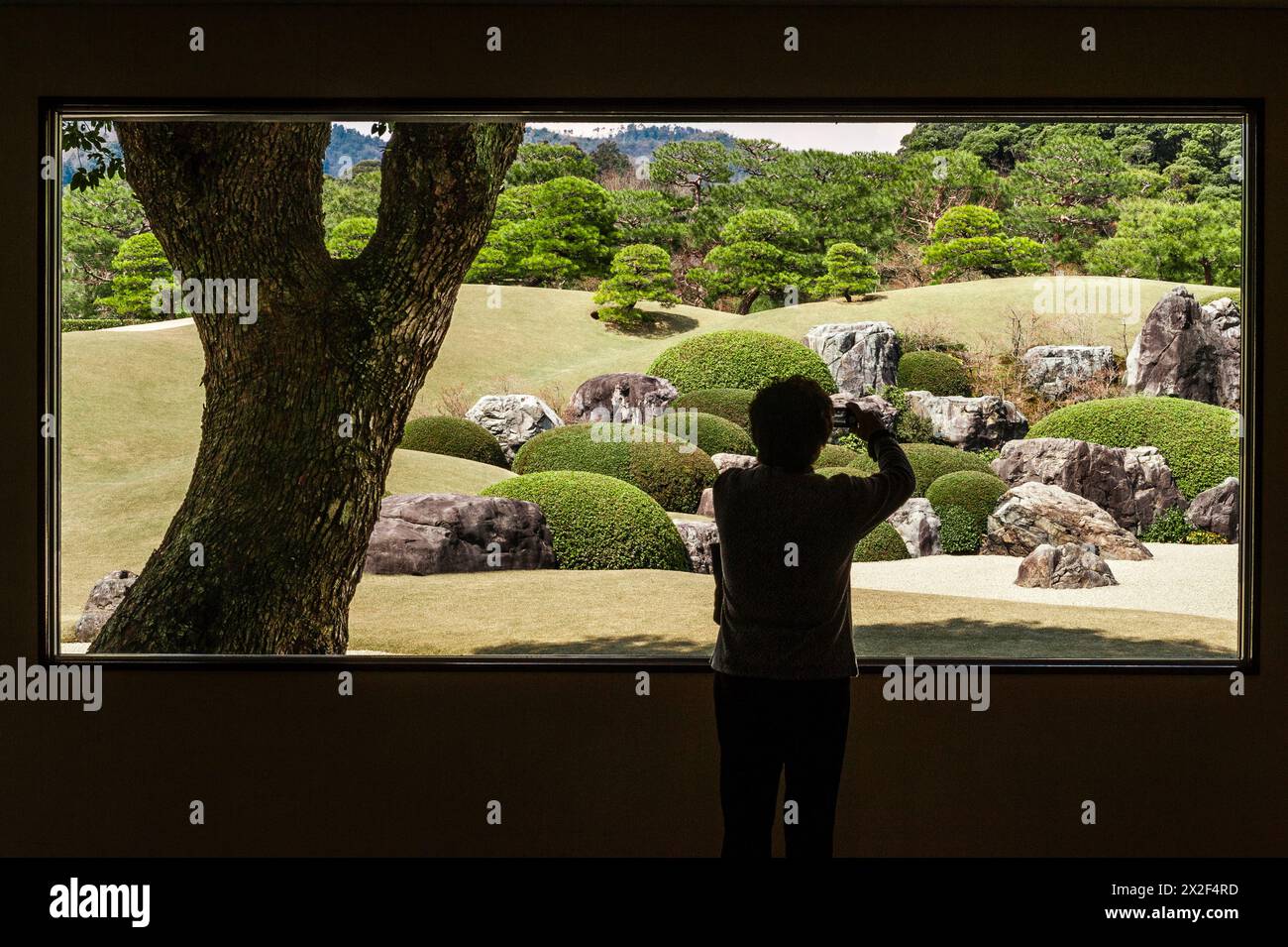 A window reveals a 'Living Framed Painting' in the famous gardens of ...