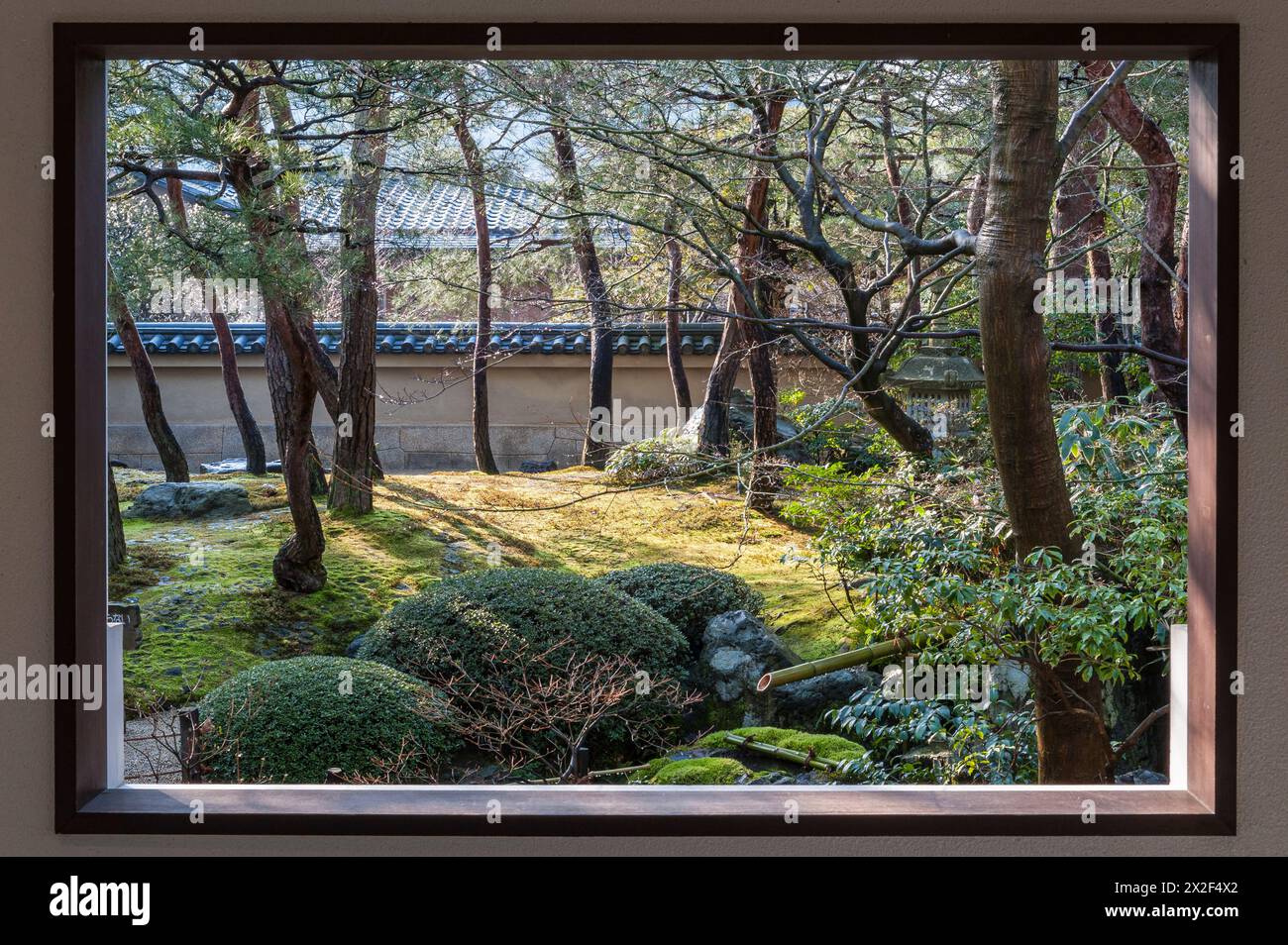 A window reveals a 'Living Framed Painting' in the famous gardens of ...