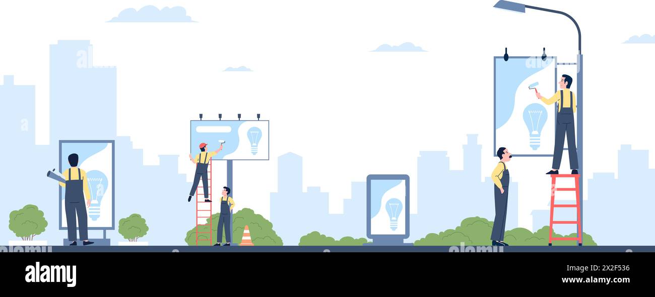 Installing billboards hi-res stock photography and images - Alamy