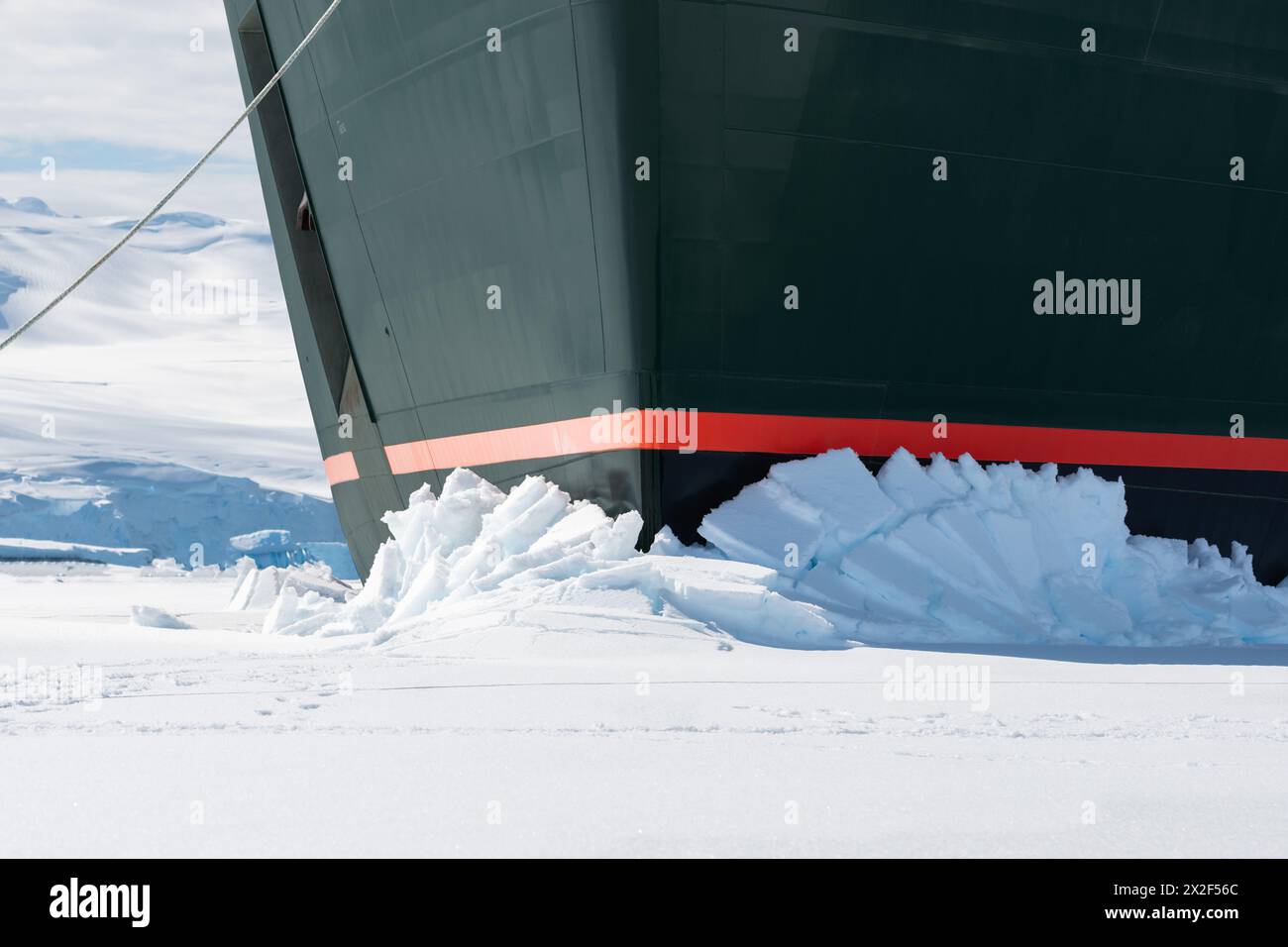Winter cruise vacation concept. Cruise ship breaking through the ice ...
