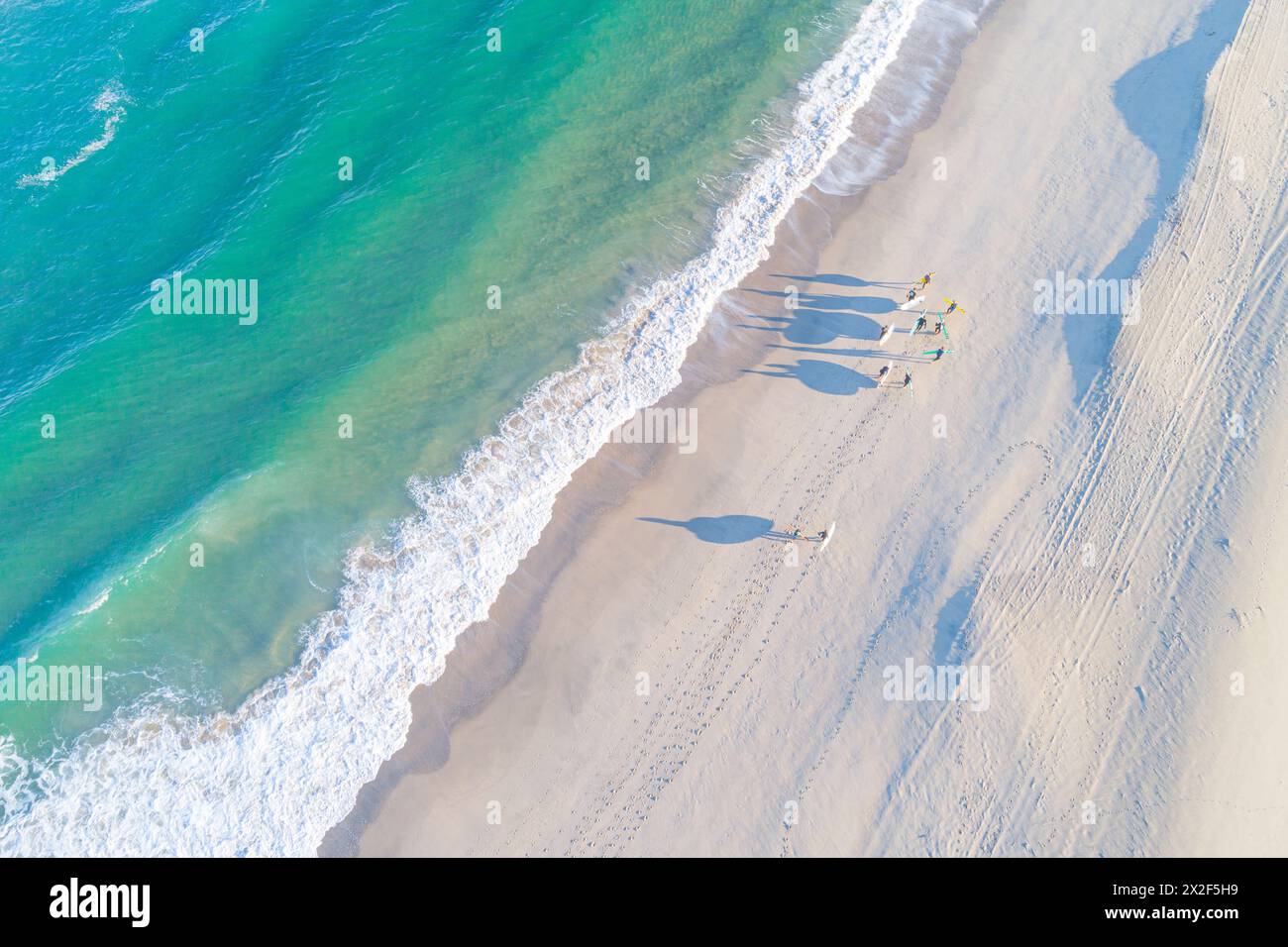 Aerial above ocean horizon surfers hi-res stock photography and images ...