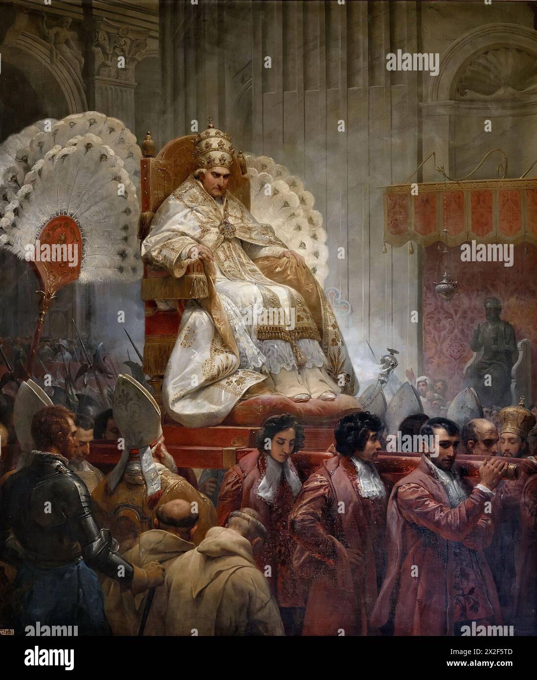 Pope Pius VIII brought to the Basilica of Saint Peter in Rome (1829 ...