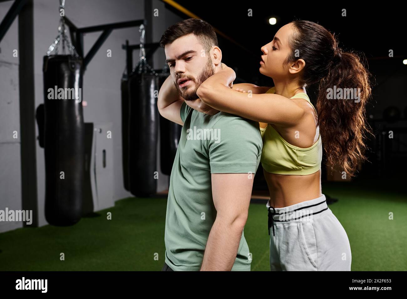 Male trainer demonstrates self hi-res stock photography and images - Alamy