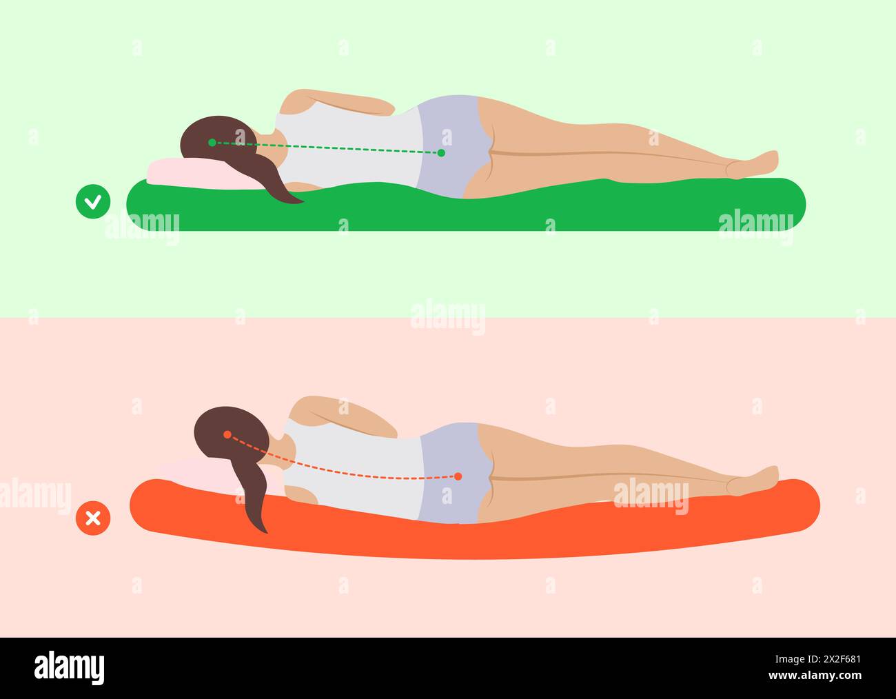 Correct sleep posture orthopedic infographic illustration with ... Correct sleep posture orthopedic infographic illustration with ...