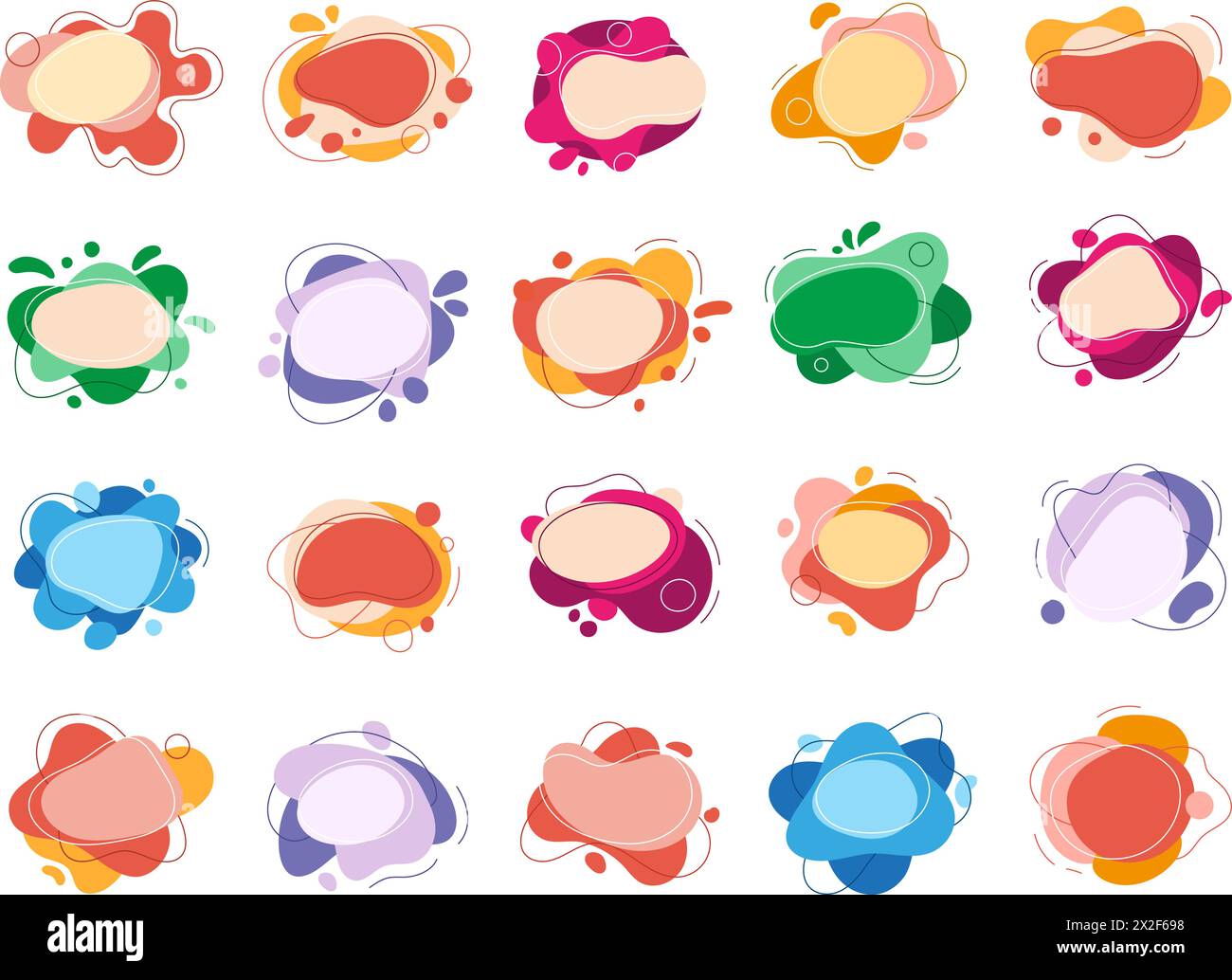 Liquid forms. Stylized decorative abstract shapes for logo design ...