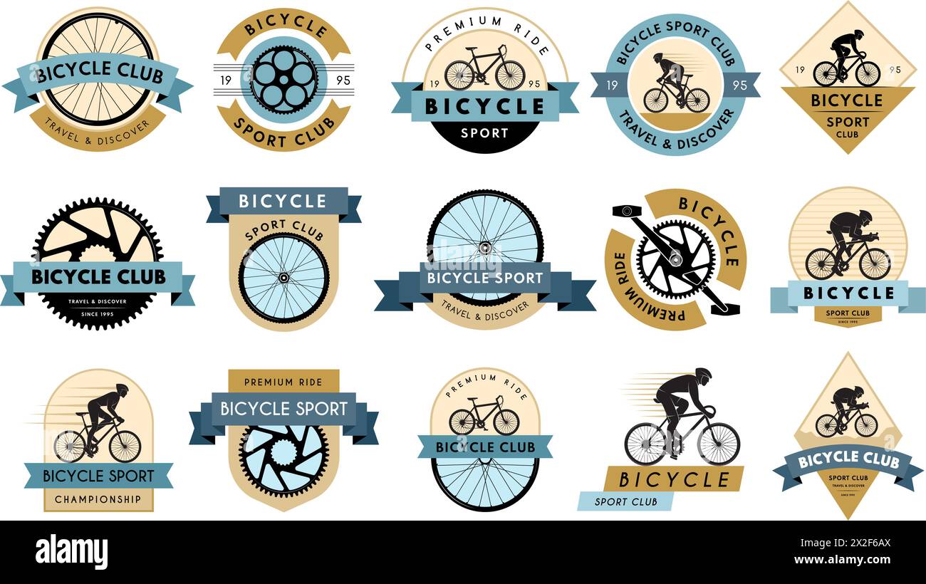 Cycling badges. Bike cycling emblem design with place for text recent ...
