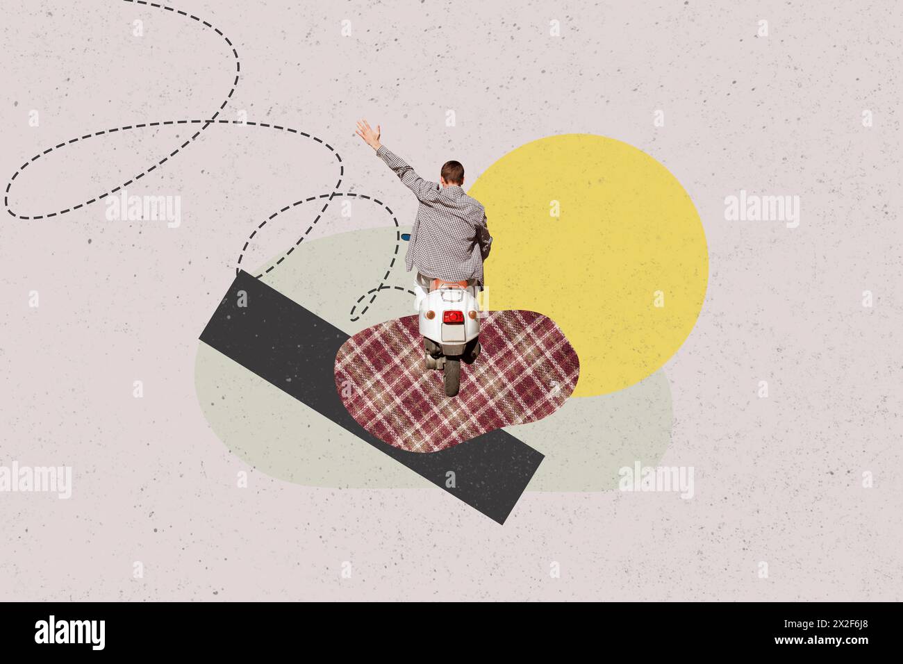 Sketch image trend artwork composite 3D photo collage of young ...