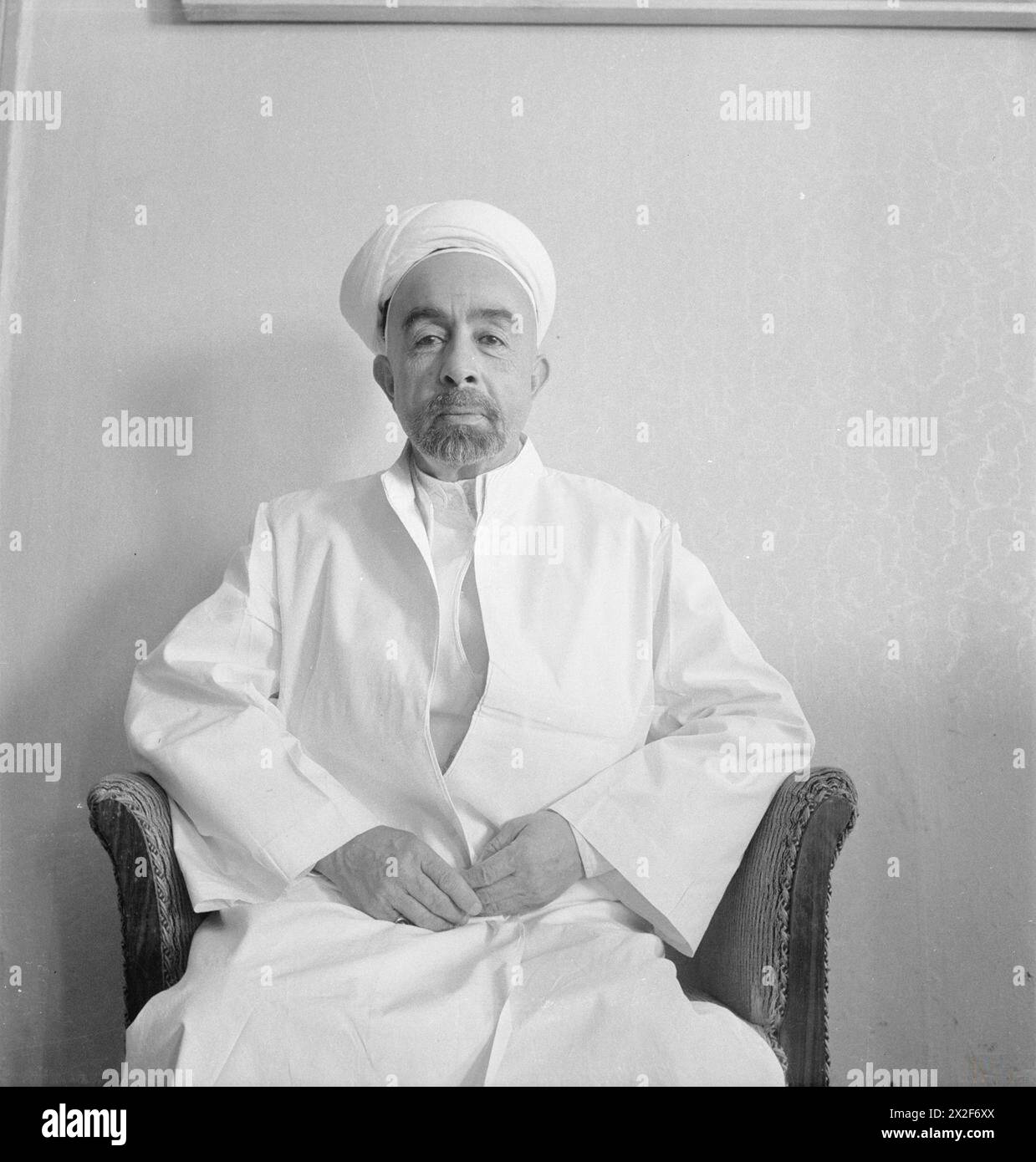 A half-length portrait of Emir Abdullah of Trans-Jordan, later King ...