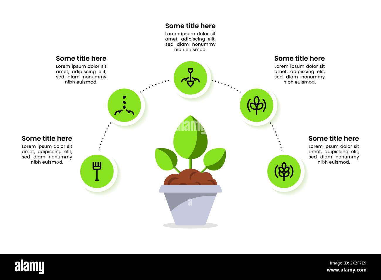 Infographic template with icons and 5 options or steps. Plant. Can be ...