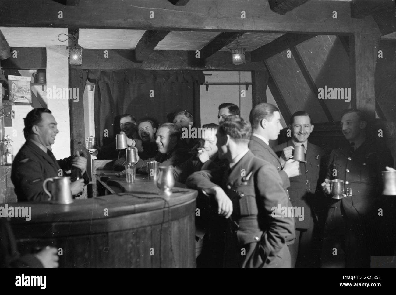 RAF OFFICERS BUILD THEIR OWN BAR - Picture taken on an R.A.F. Halifax ...
