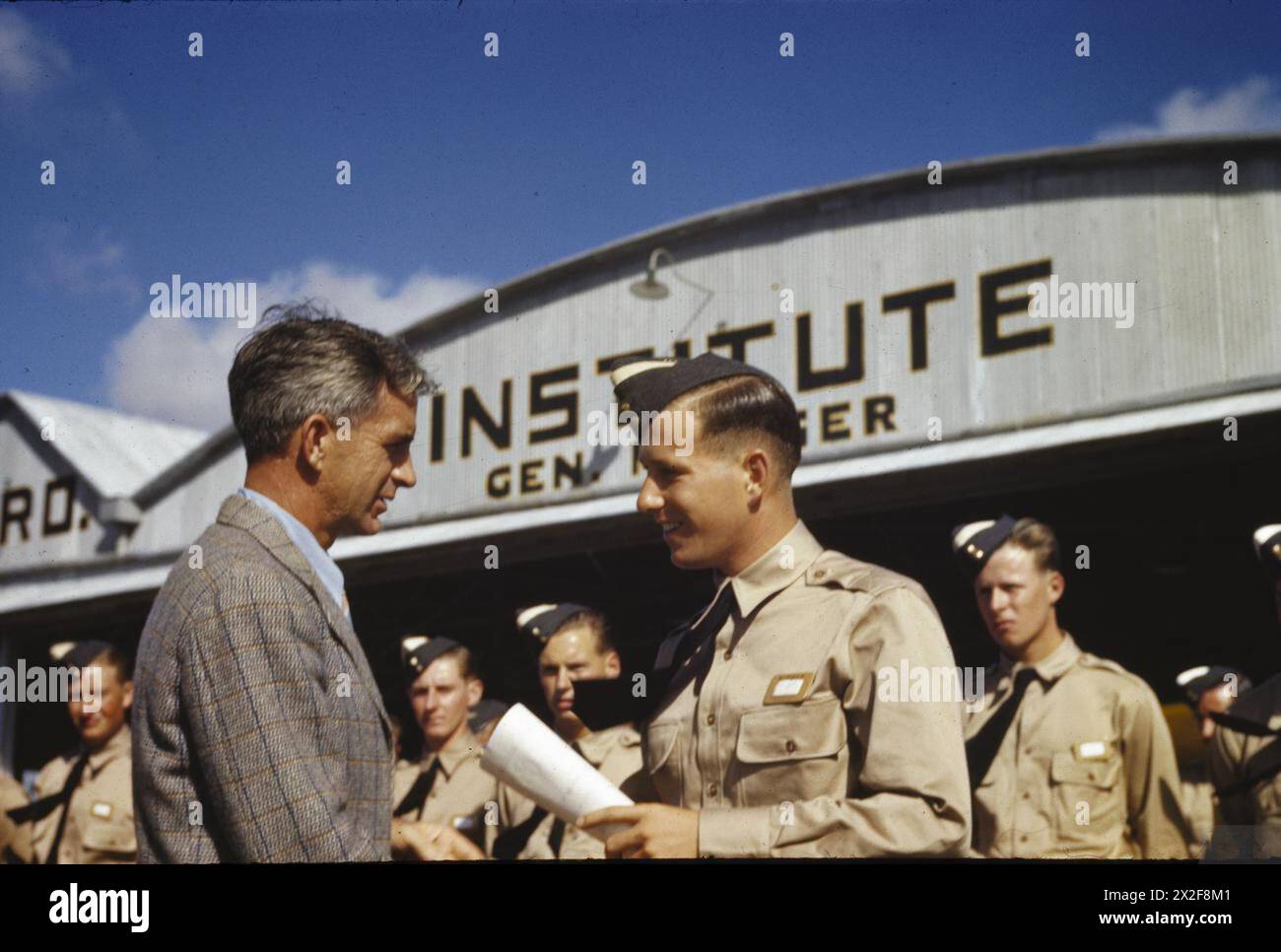BRITISH AIRMEN TRAINING WITH THE EMBRY-RIDDLE COMPANY AT CARLSTROM FIELD, ARCADIA, FLORIDA ...
