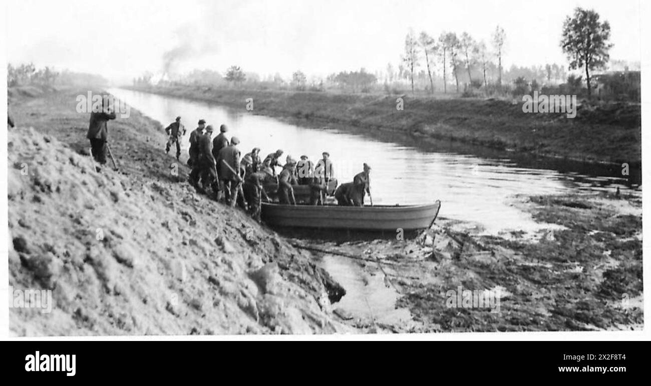 Royal Engineers cross the Dommel Canal in assault boats during the ...