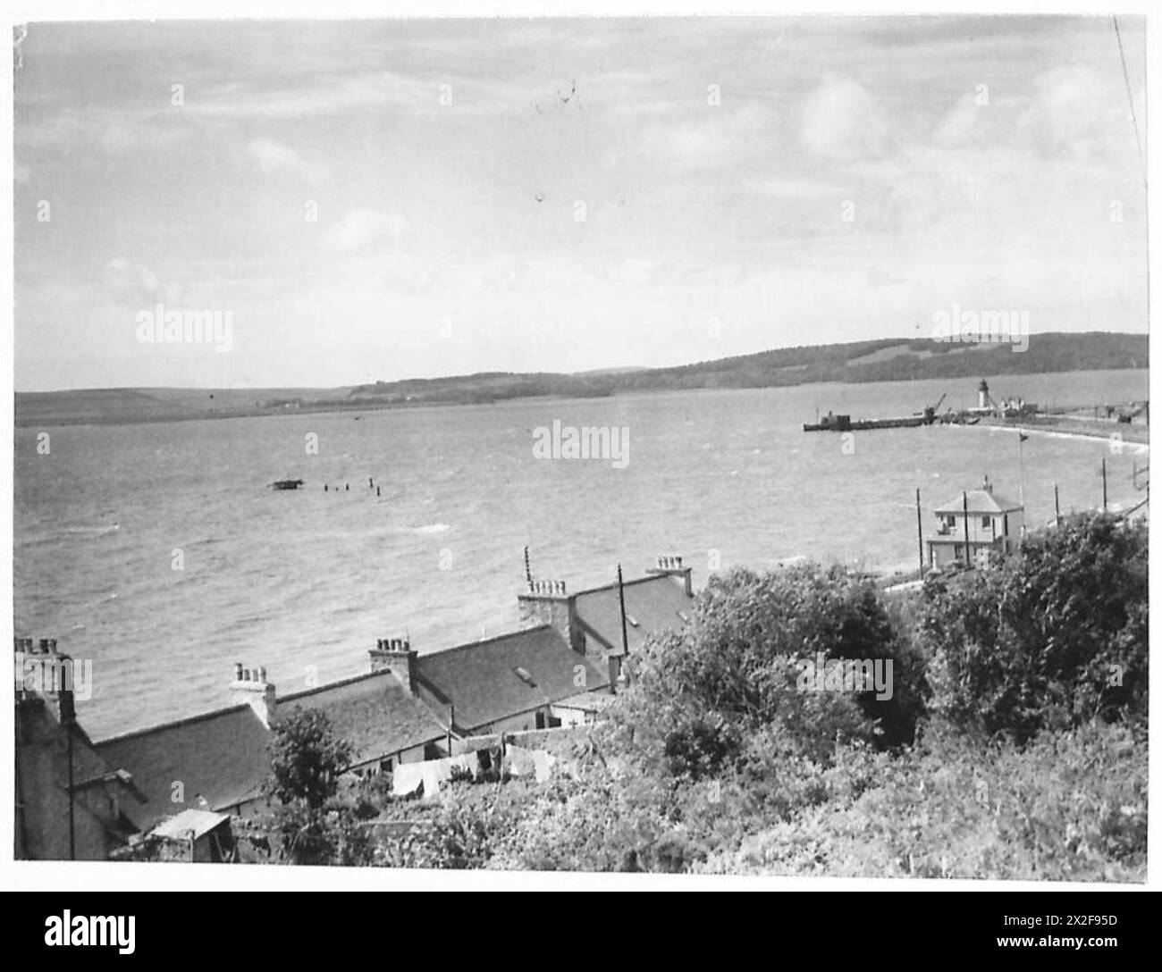 A photograph showing port construction at Lock Ryan, Wigtownshire, by ...
