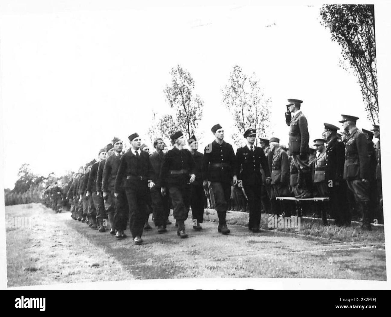 Czechoslovakian Air contingent marches past General Viest during ...